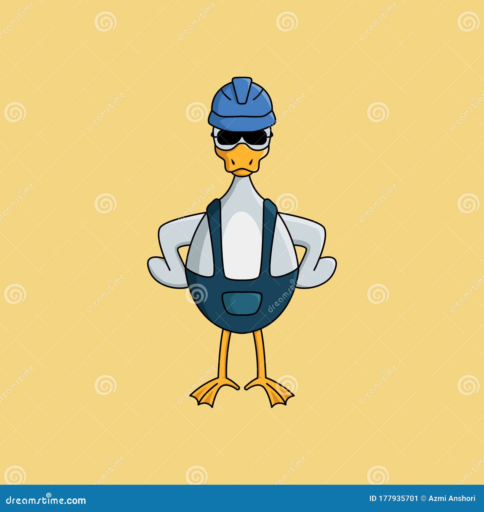 Duck Construction Worker Mascot Stock Vector - Illustration of glasses ...