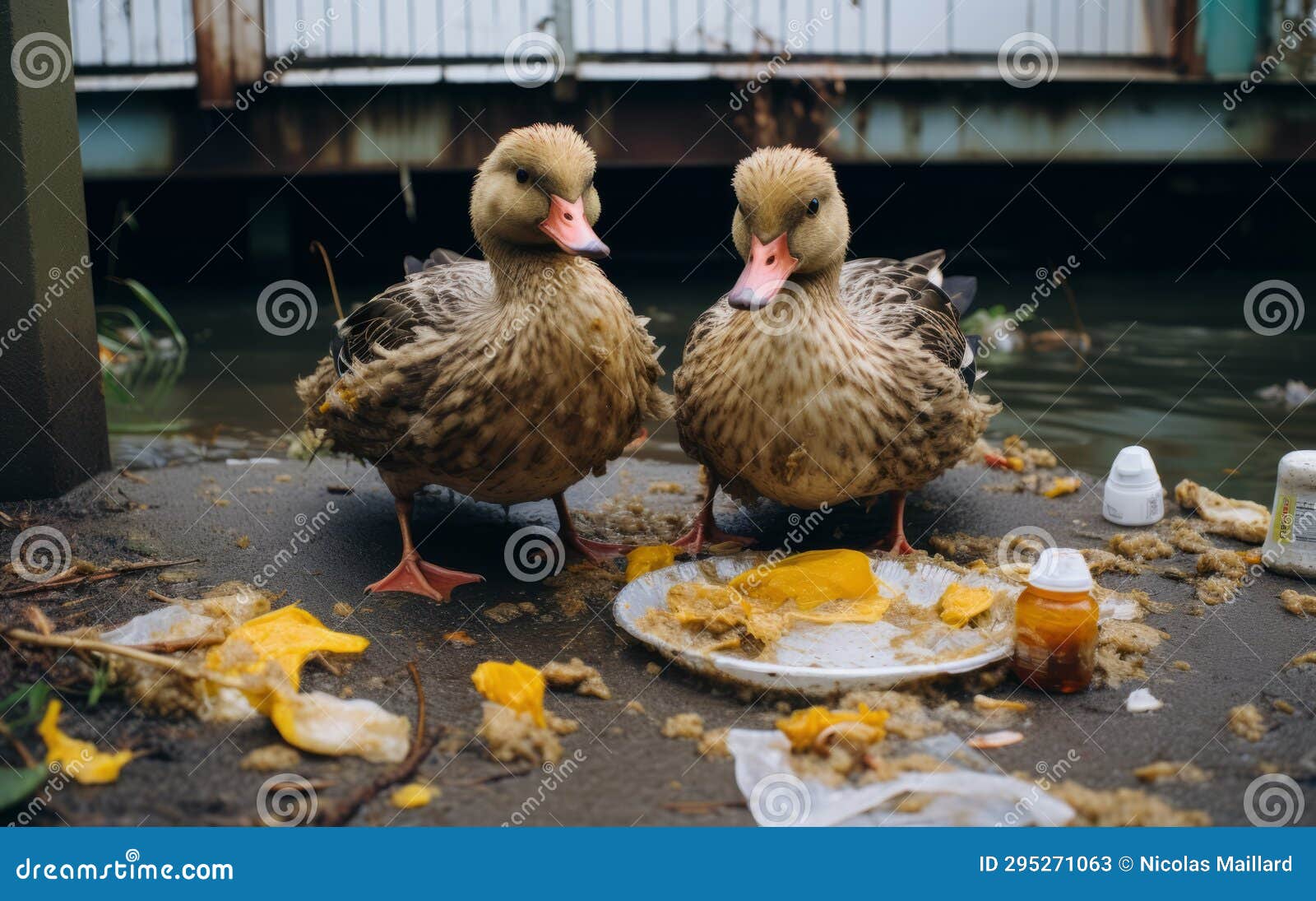 Duck and Cow Sharing a Meal in the Harmonious Environment of the Stable ...