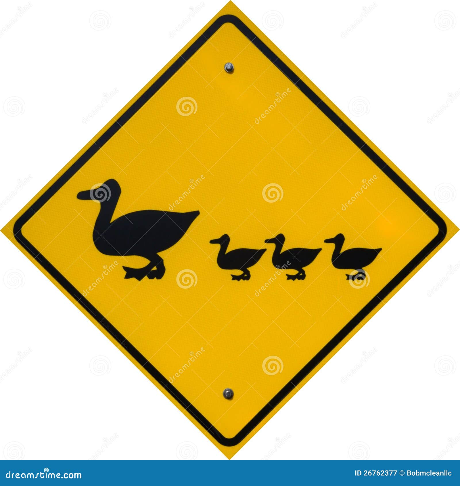 Duck Crossing Sign stock image. Image of yellowsign, warning - 26762377