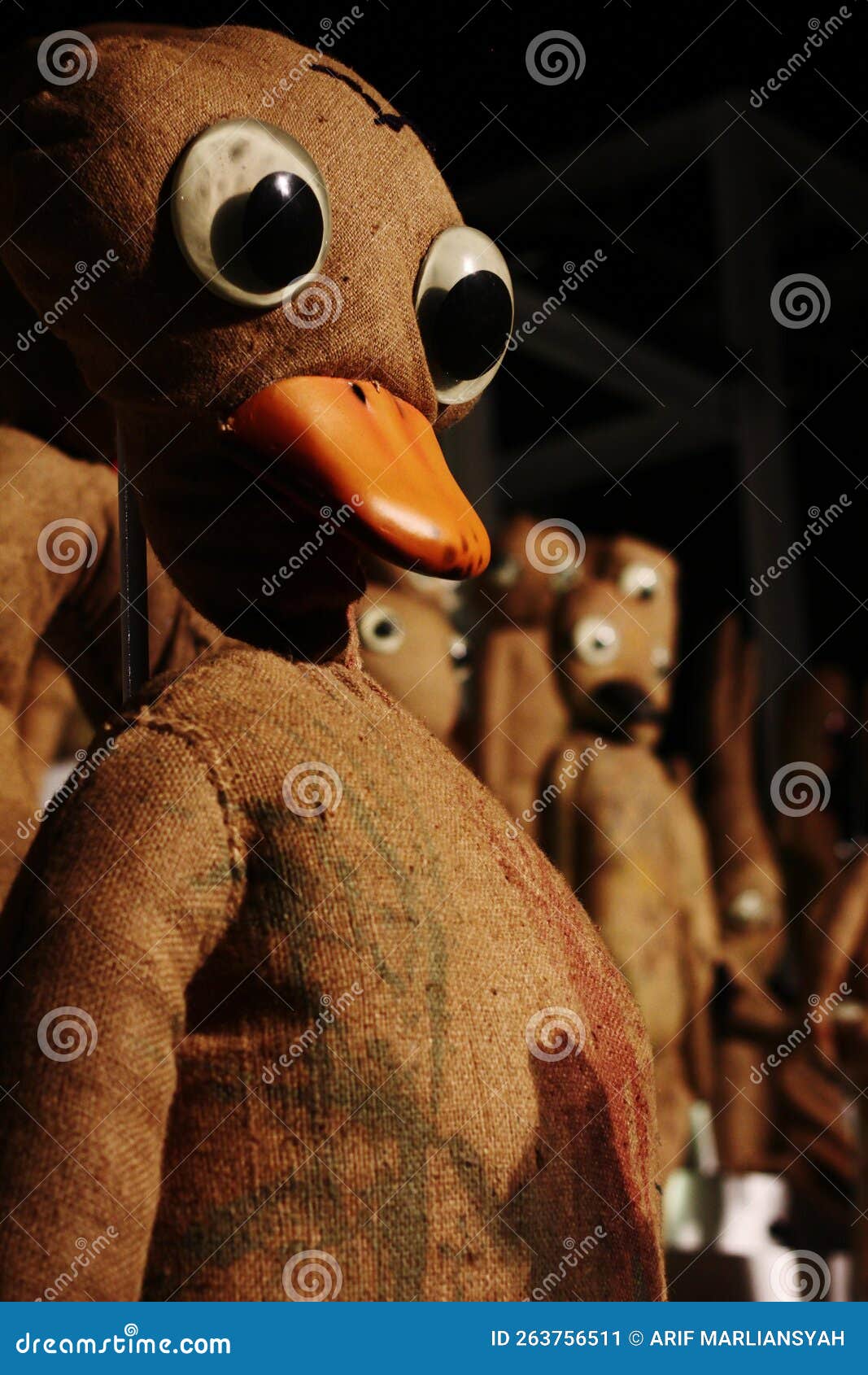 Duck doll made of sack stock image. Image of artwork - 263756511