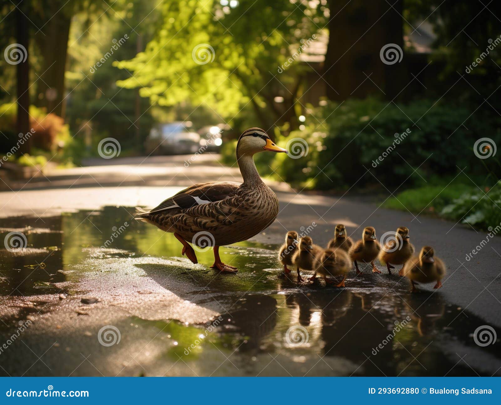 Ai Generated Illustration Wildlife Concept of Duck and Ducks Stock ...