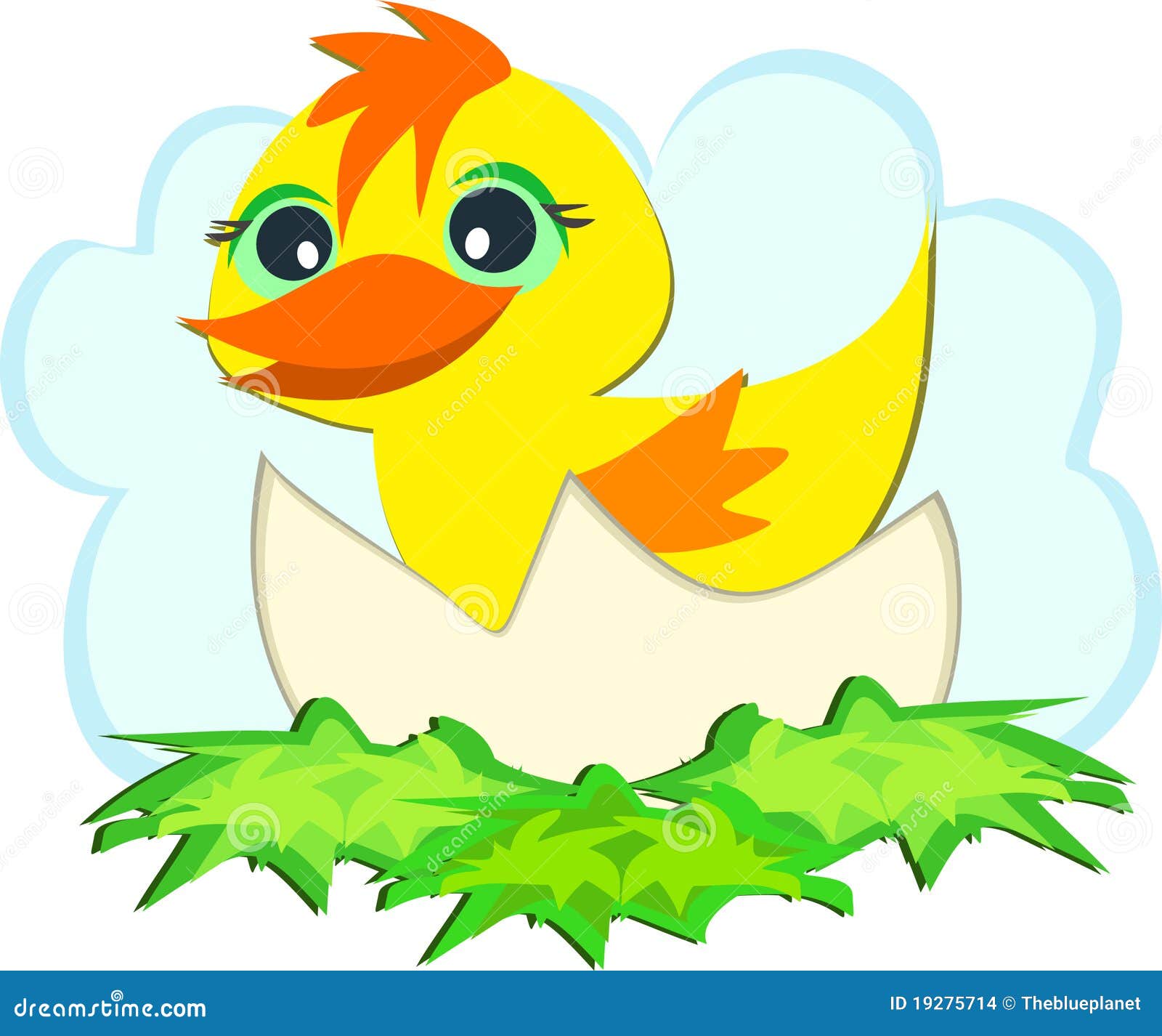 Duck in an Egg Shell stock illustration. Illustration of feather - 19275714