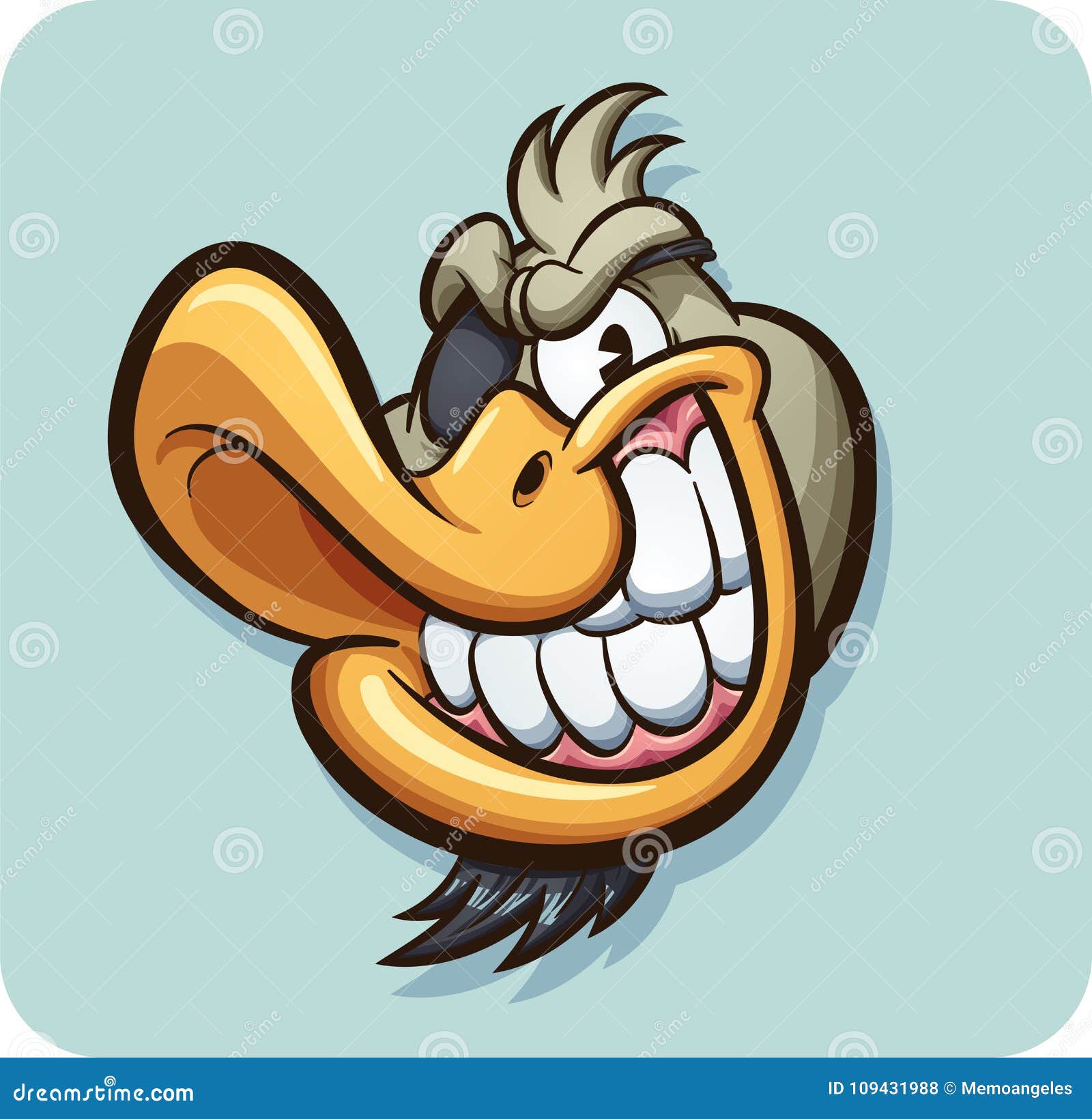 Duck with eye patch stock vector. Illustration of grin - 109431988