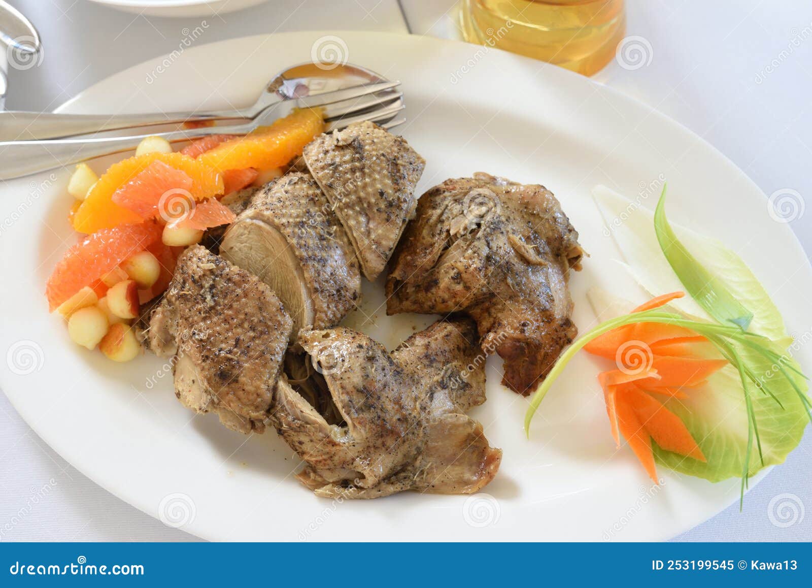 Duck Fillets with Caramelized Apple Stock Image - Image of meat ...