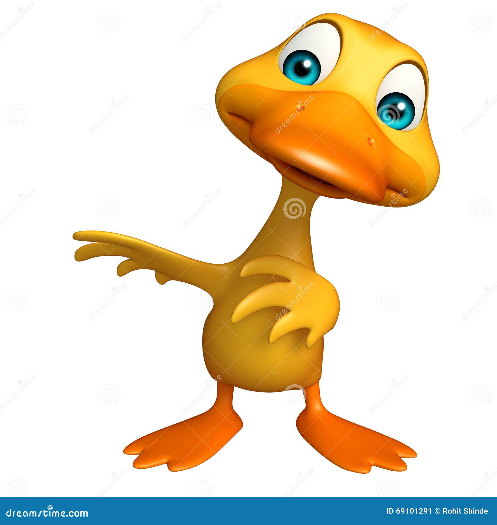 Duck Funny Cartoon Character Stock Illustration - Illustration of white ...