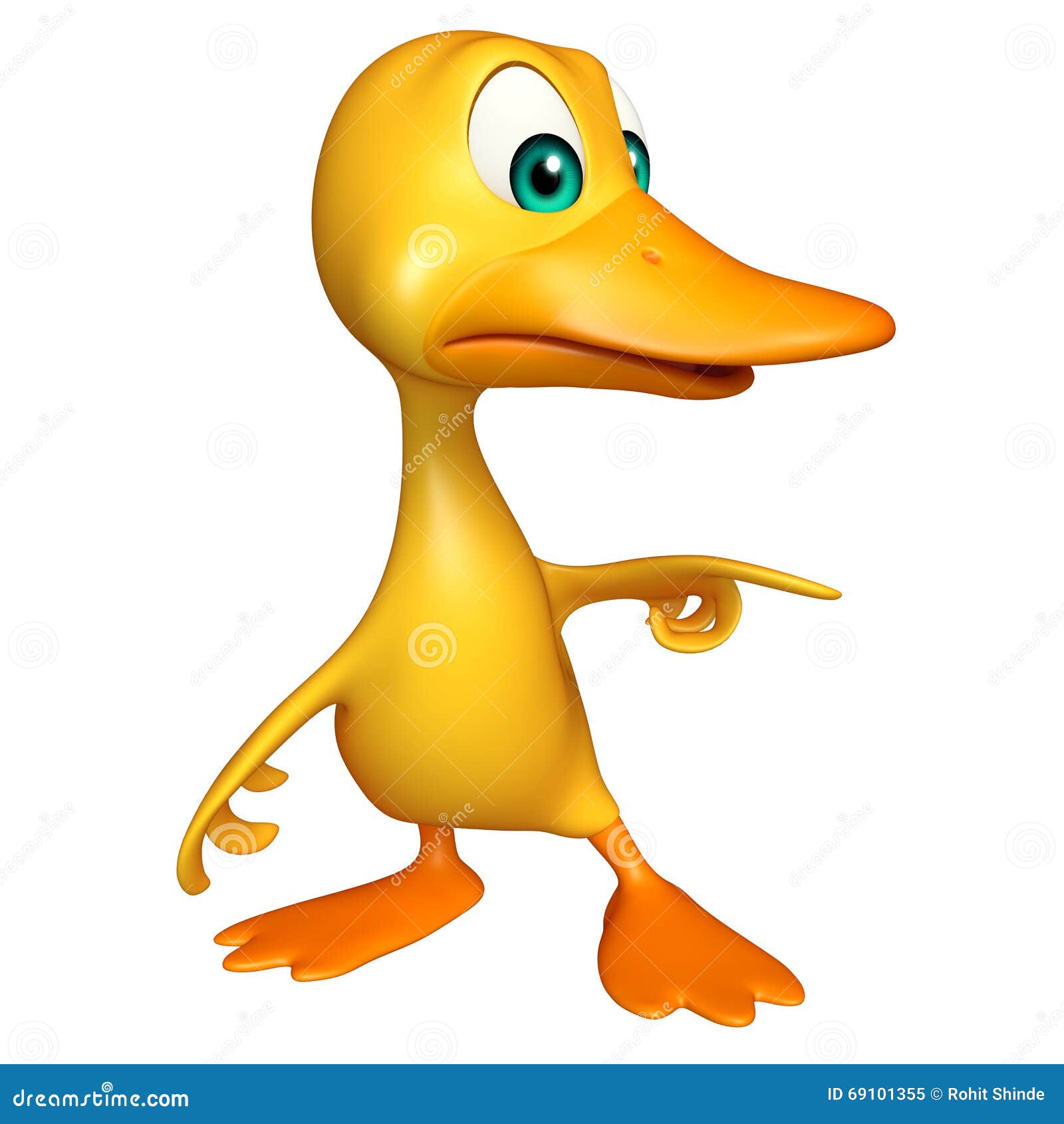 Duck Funny Cartoon Character Stock Illustration - Illustration of ...