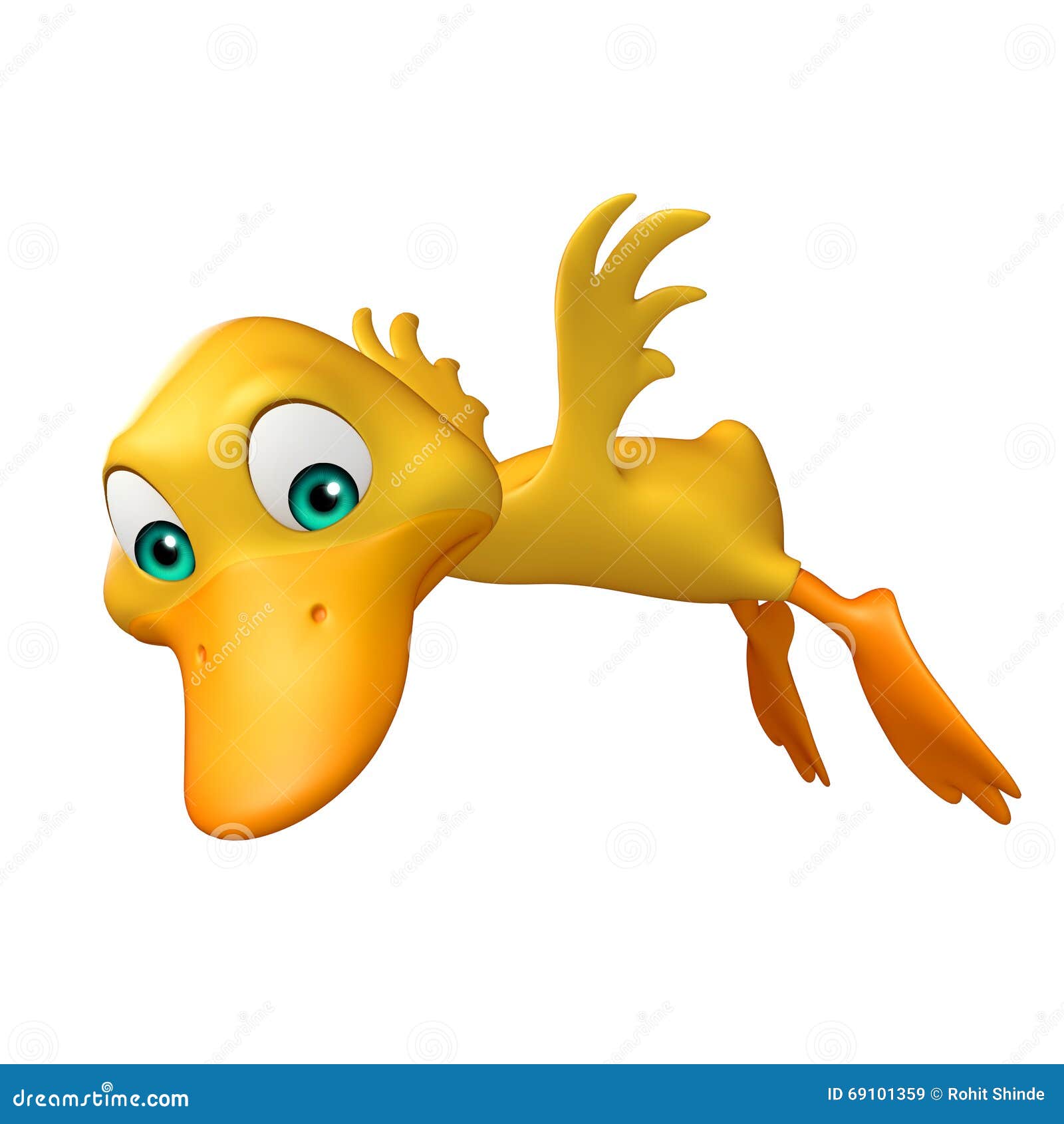 Duck Funny Cartoon Character Stock Illustration - Illustration of toon ...