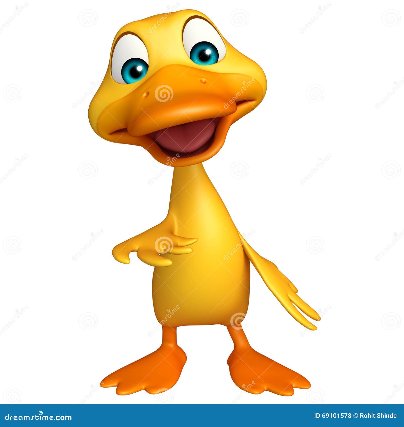 Duck Funny Cartoon Character Stock Illustration - Illustration of ...