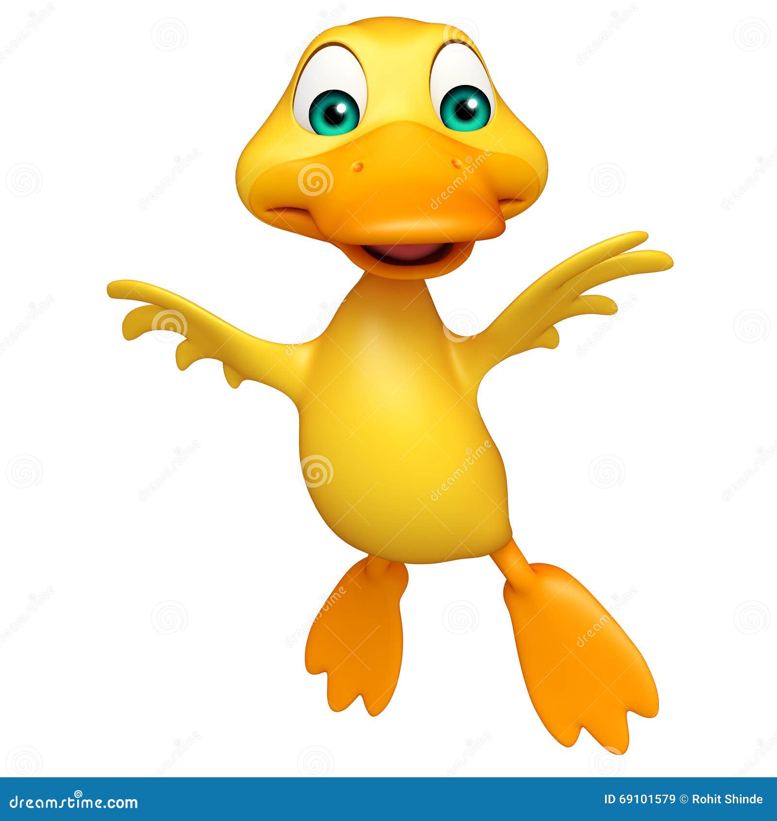 Duck Funny Cartoon Character Stock Illustration - Illustration of ...