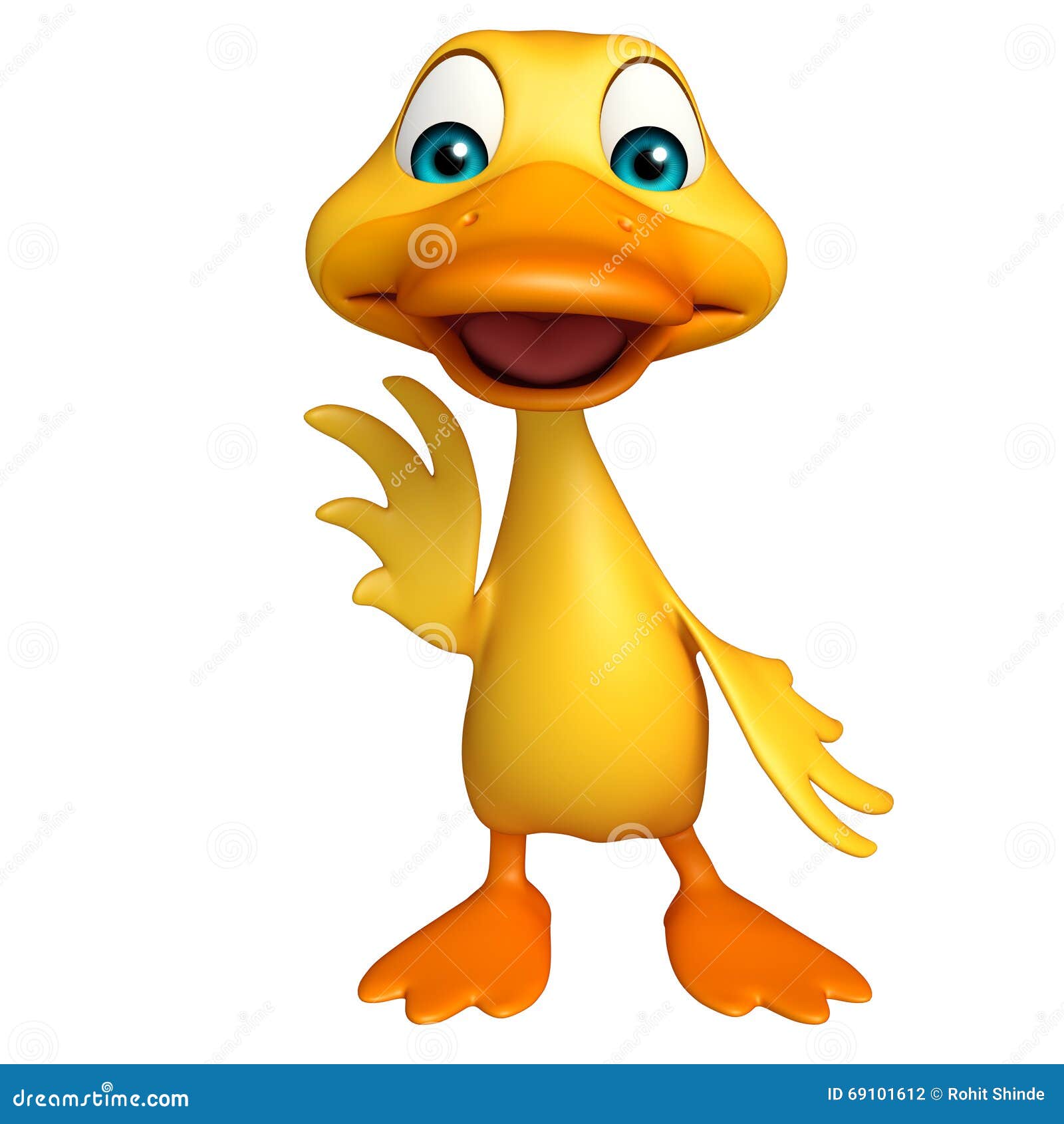Duck Funny Cartoon Character Stock Illustration - Illustration of ...
