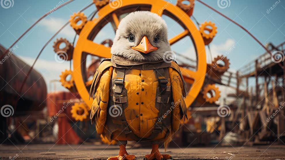 Duck in Giant Wheel stock illustration. Illustration of statue - 288306927