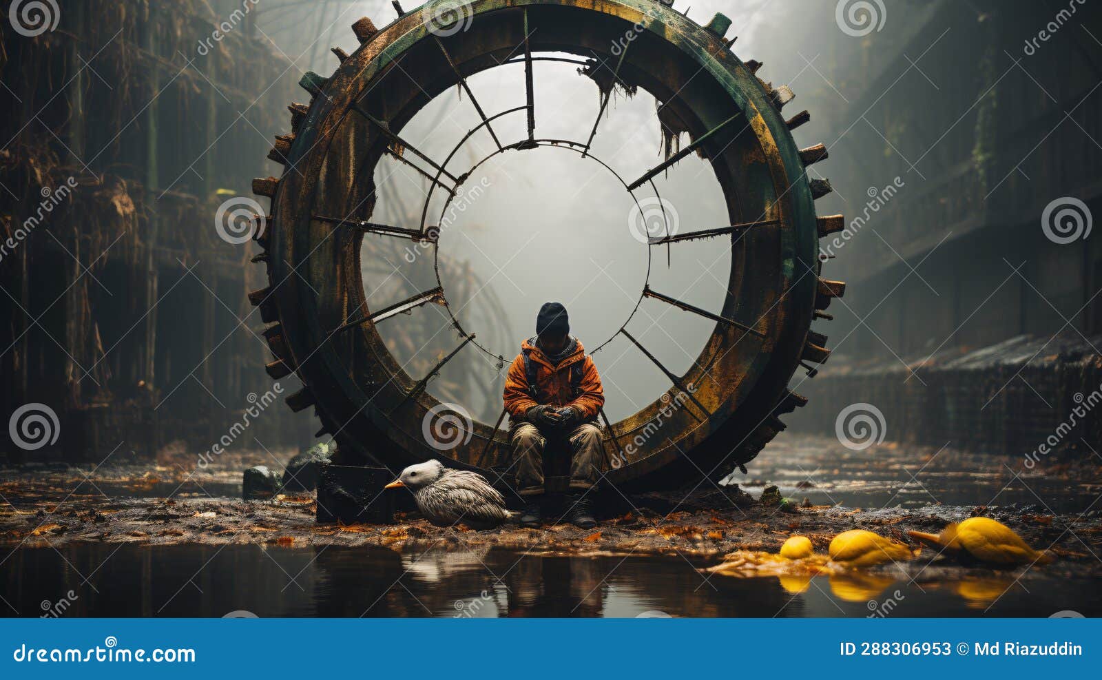 Duck In Giant Wheel Royalty-Free Stock Photo | CartoonDealer.com #288306957