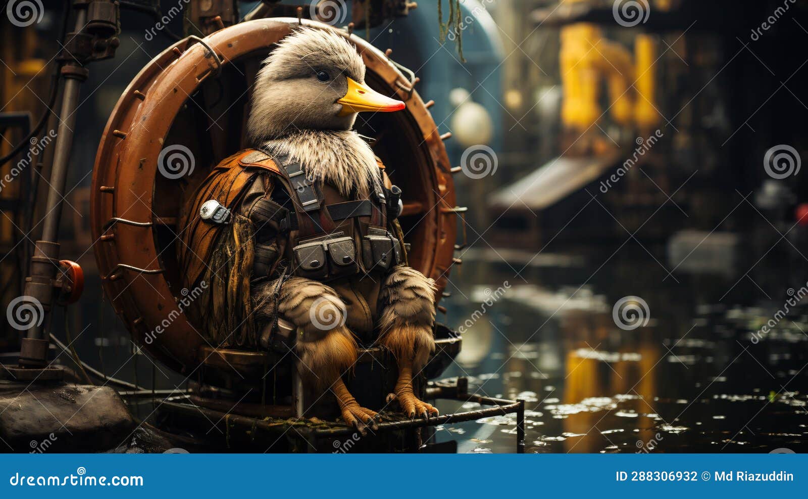 Duck in Giant Wheel stock illustration. Illustration of costume - 288306932