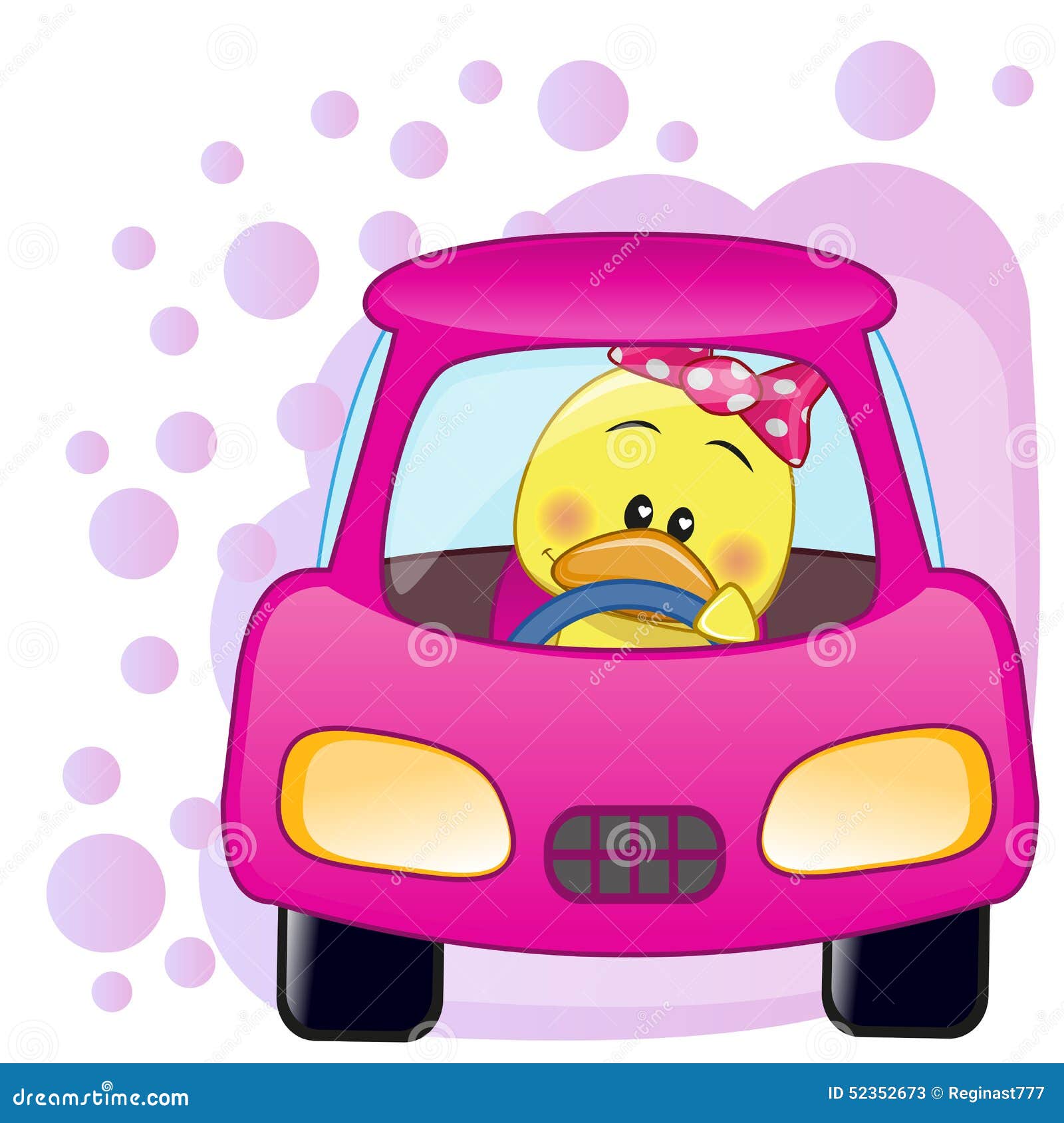 Duck girl in a car stock vector. Illustration of blue - 52352673