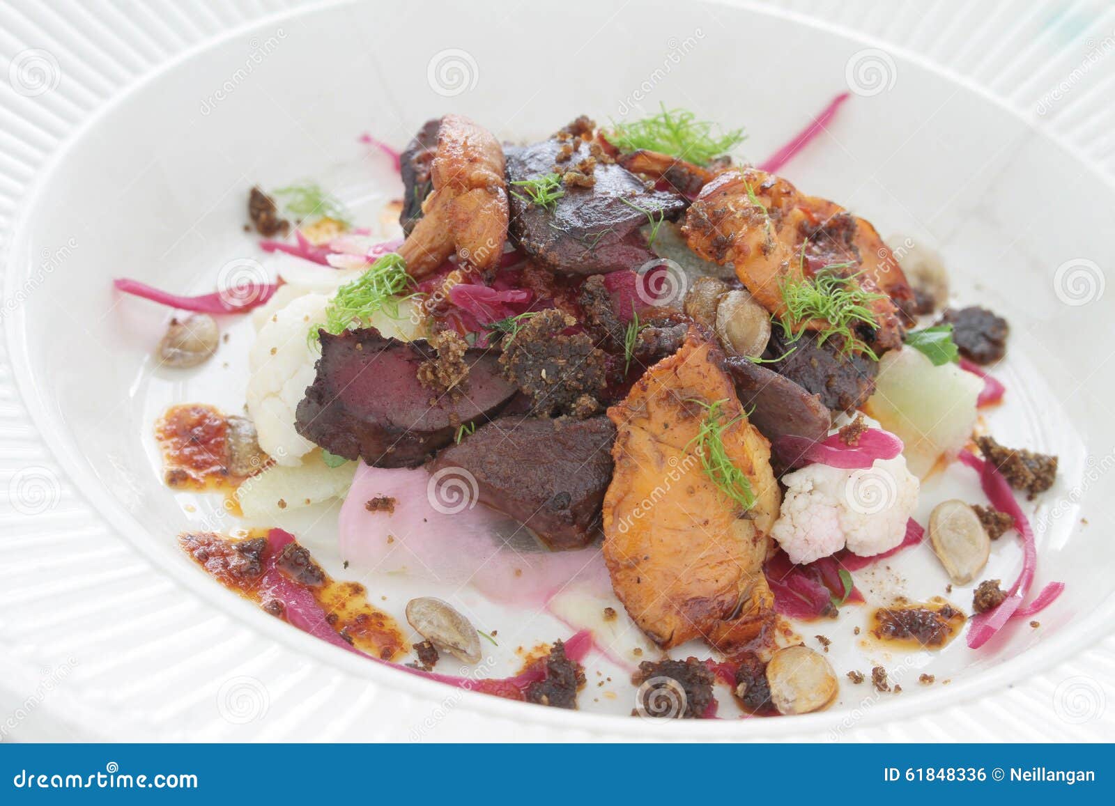 Duck gizzard appetizer stock photo. Image of plated, gizzard - 61848336