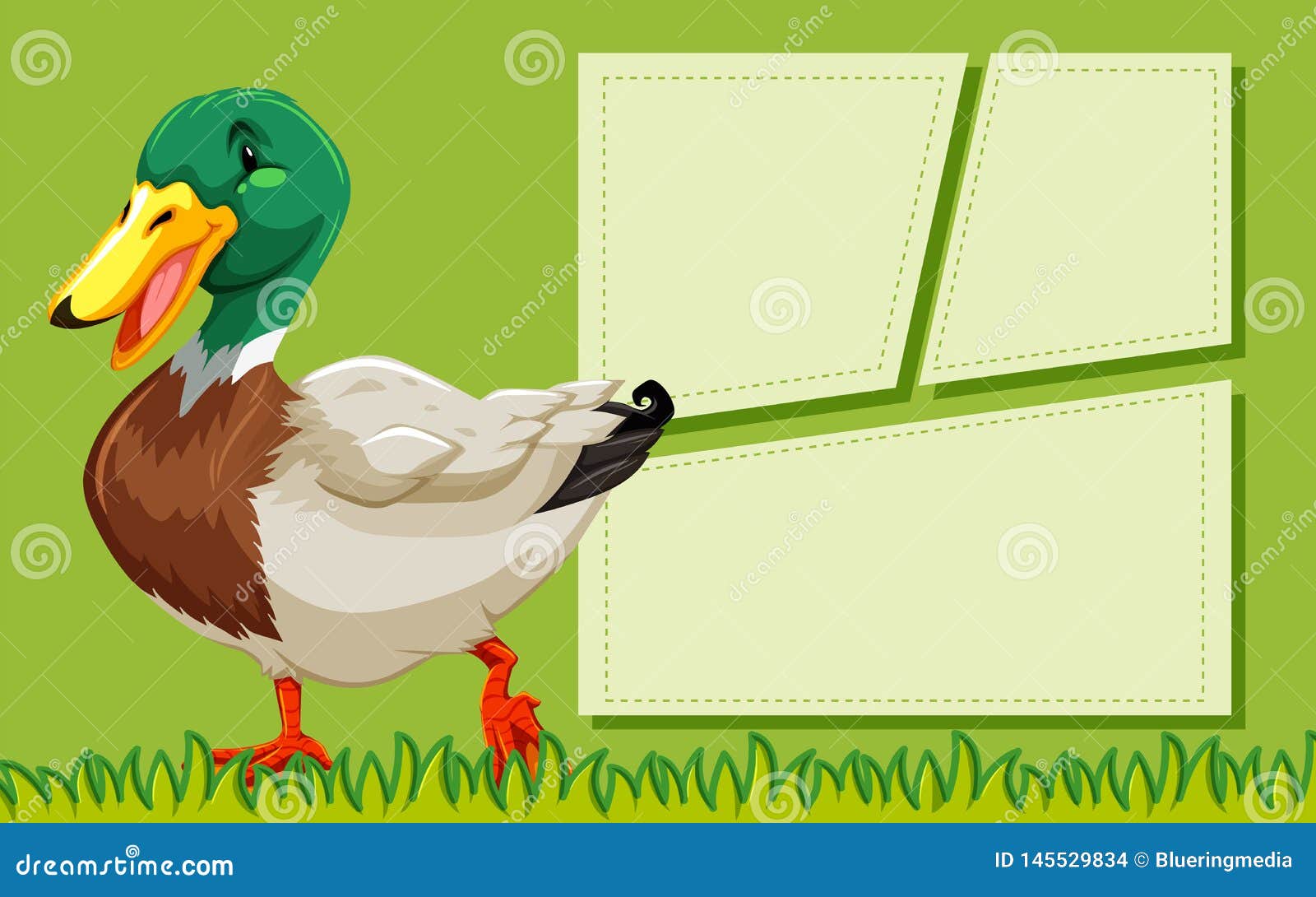 Duck green frame template stock vector. Illustration of gift - 145529834