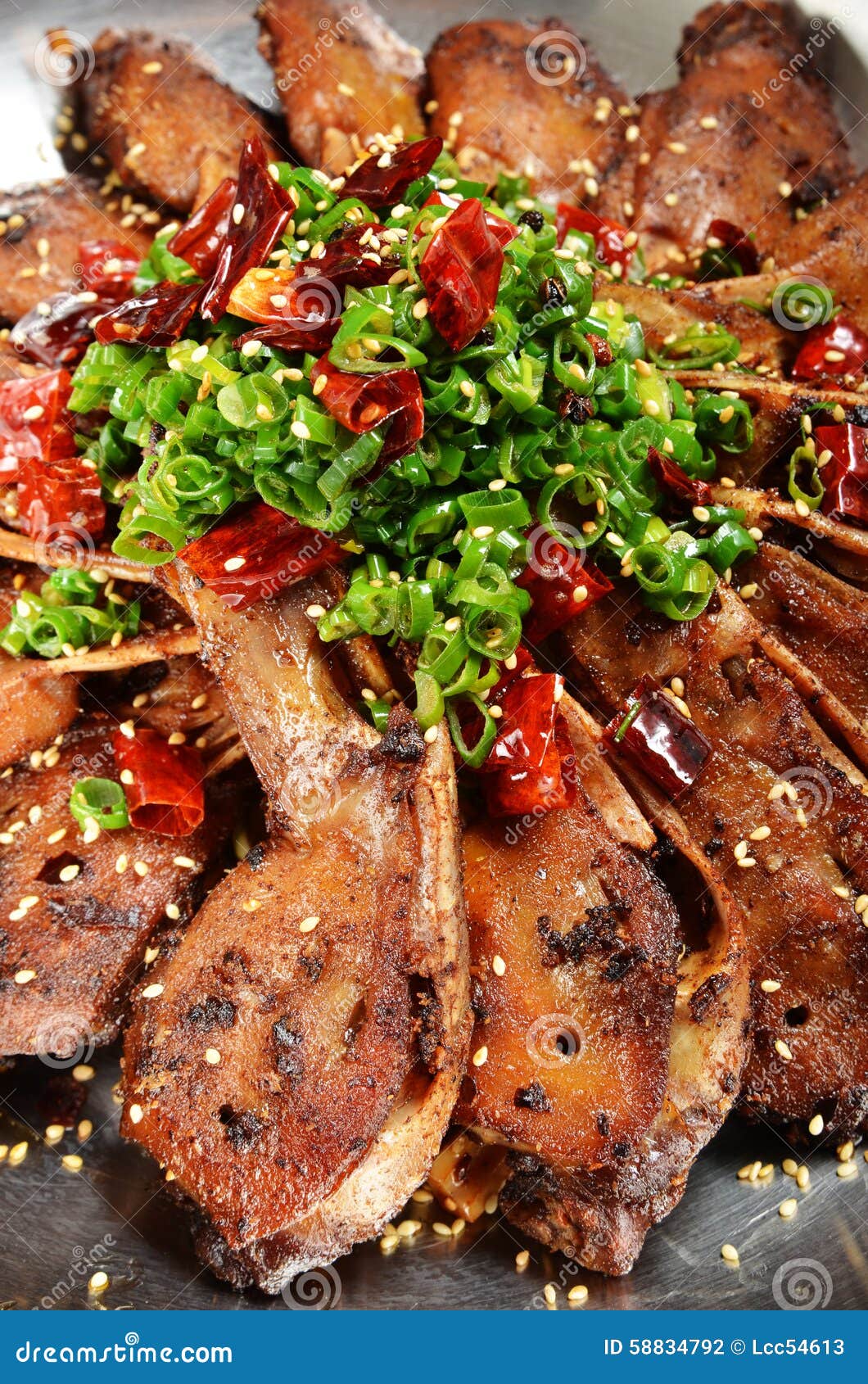 Duck head with chili pot stock photo. Image of delicious - 58834792