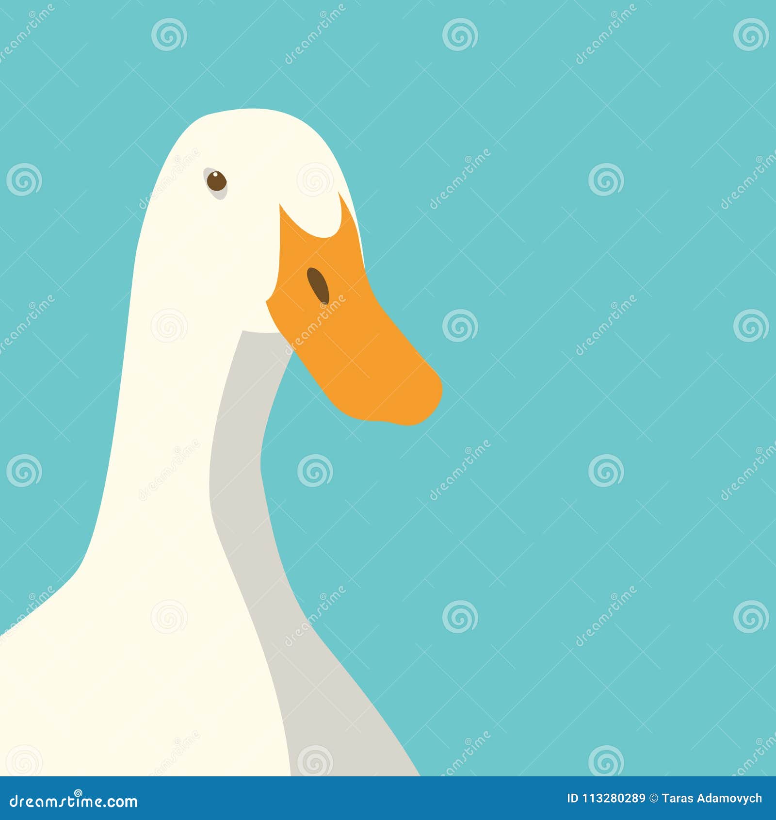 Duck Head Face Vector Illustration Flat Style Front Stock Vector ...