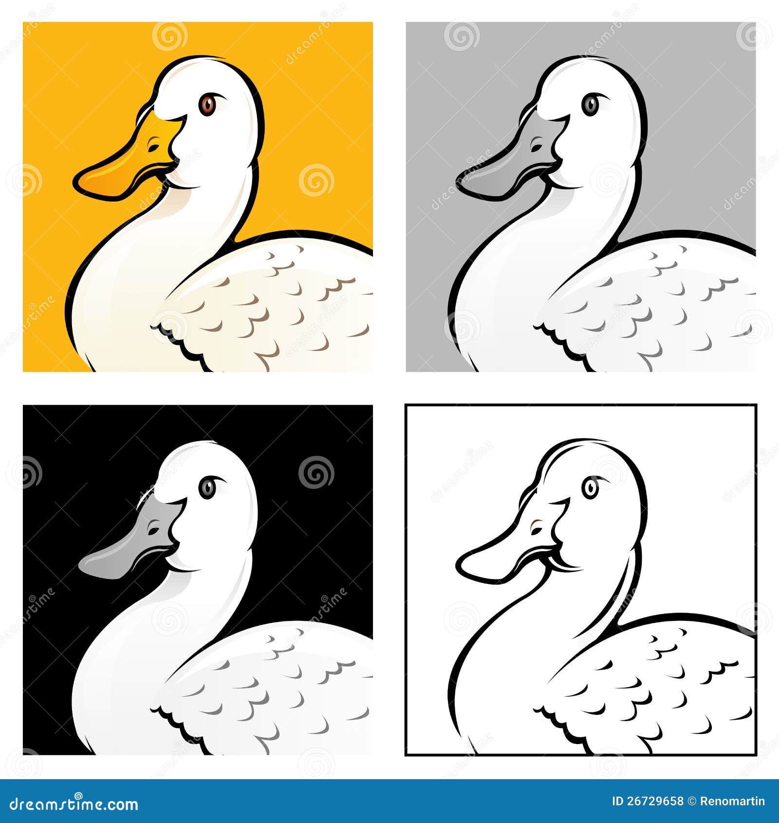 Duck Head Silhouette. Duck Symbol. Canard Bird Head Silhouette. Farm ...