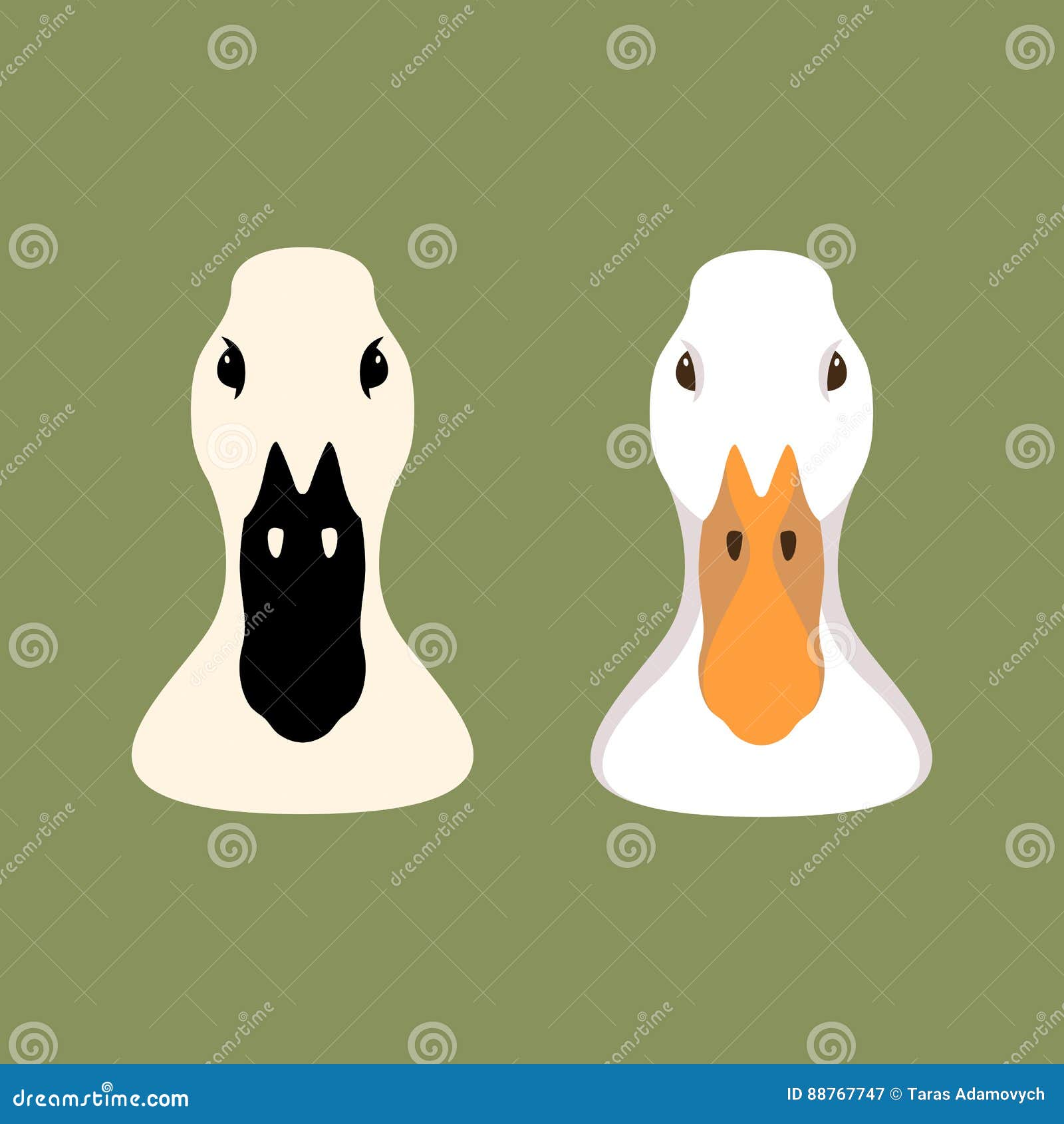 Duck Head Vector Illustration Style Flat Stock Vector - Illustration of ...