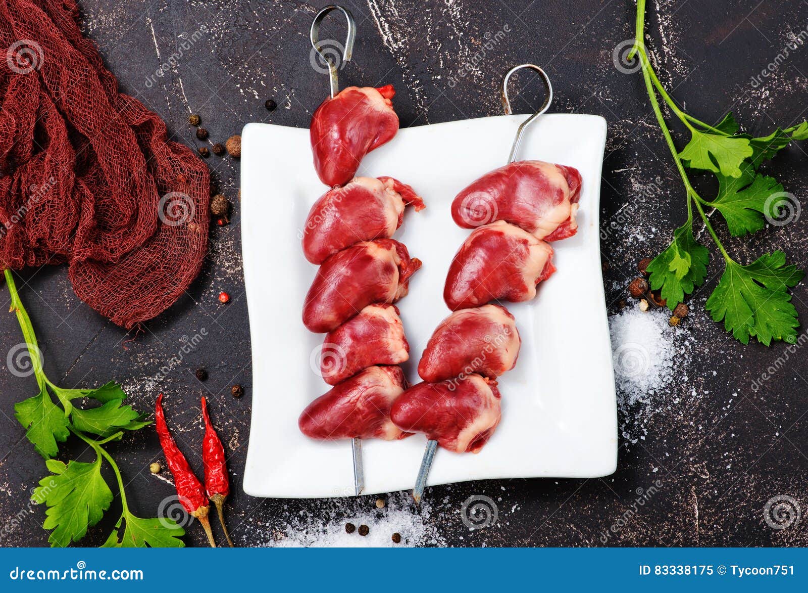 Duck hearts stock image. Image of kebab, brown, duck - 83338175