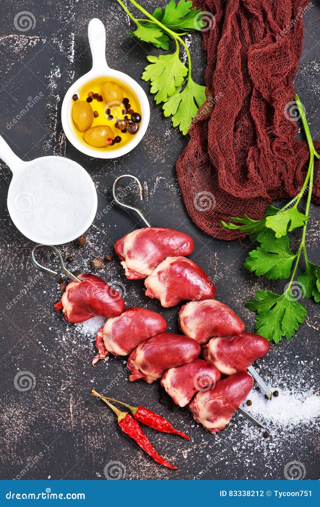 Duck hearts stock photo. Image of japanese, grilled, grilling - 83338212