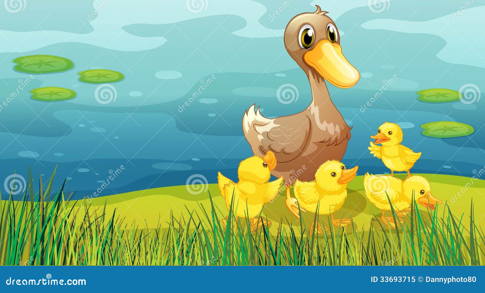 Duck And Ducklings Royalty-Free Cartoon | CartoonDealer.com #14265218