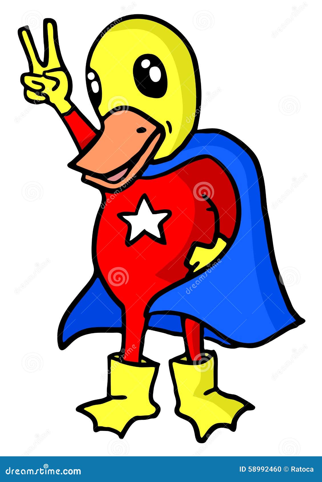 Duck hero stock vector. Illustration of duck, yellow - 58992460