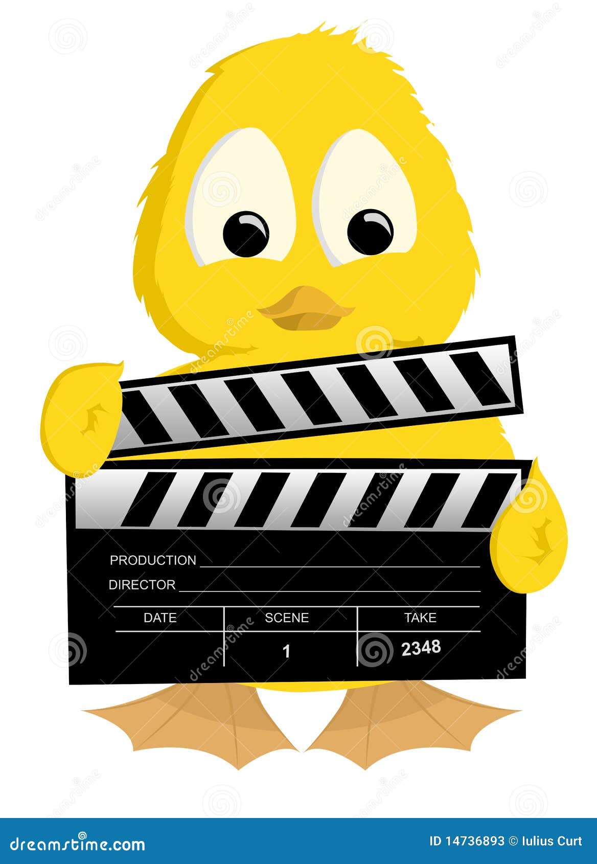 Duckling Holding Clapperboard Stock Illustration - Illustration of ...