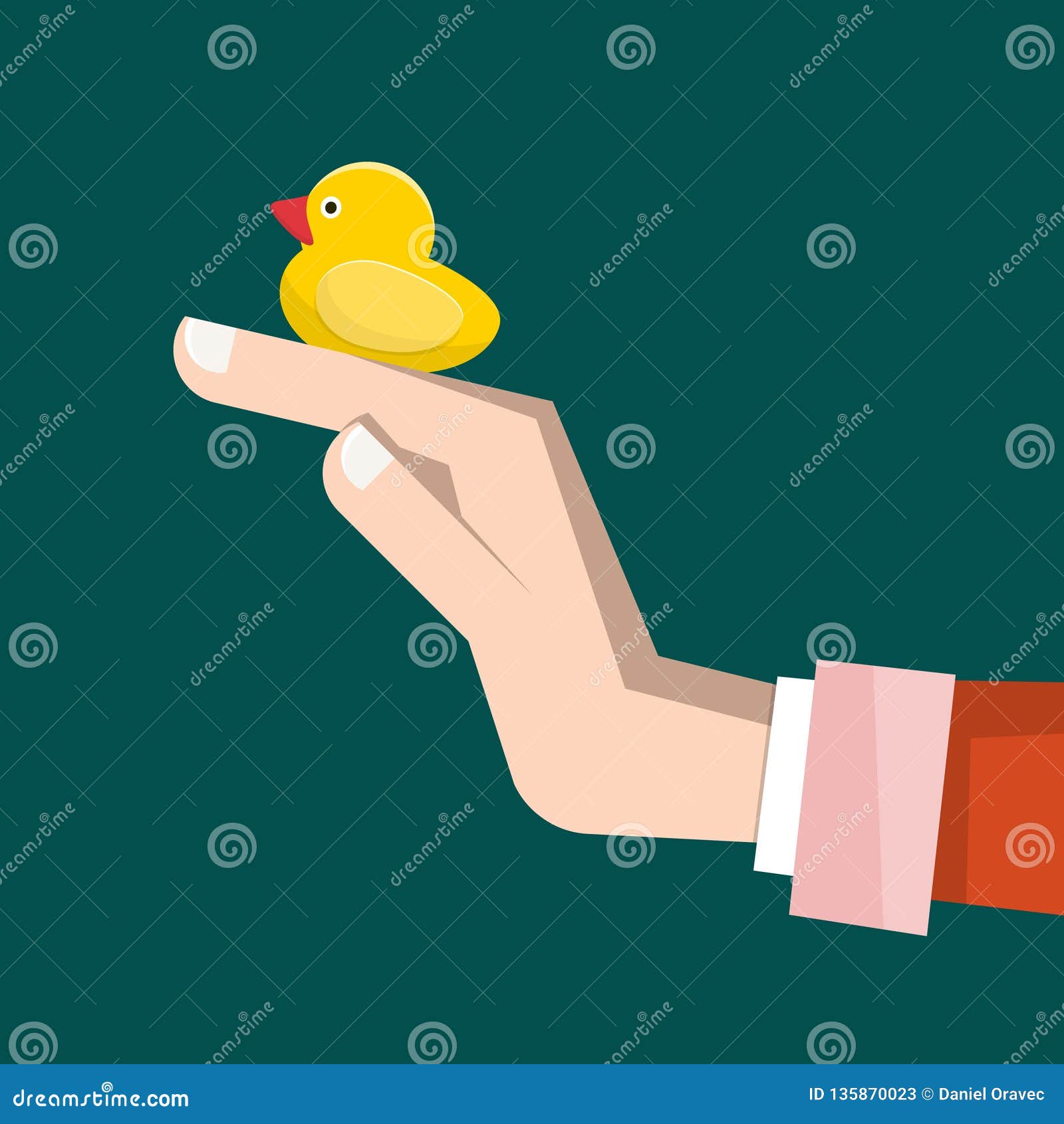 Duck on Human Fingers stock vector. Illustration of isolated - 135870023