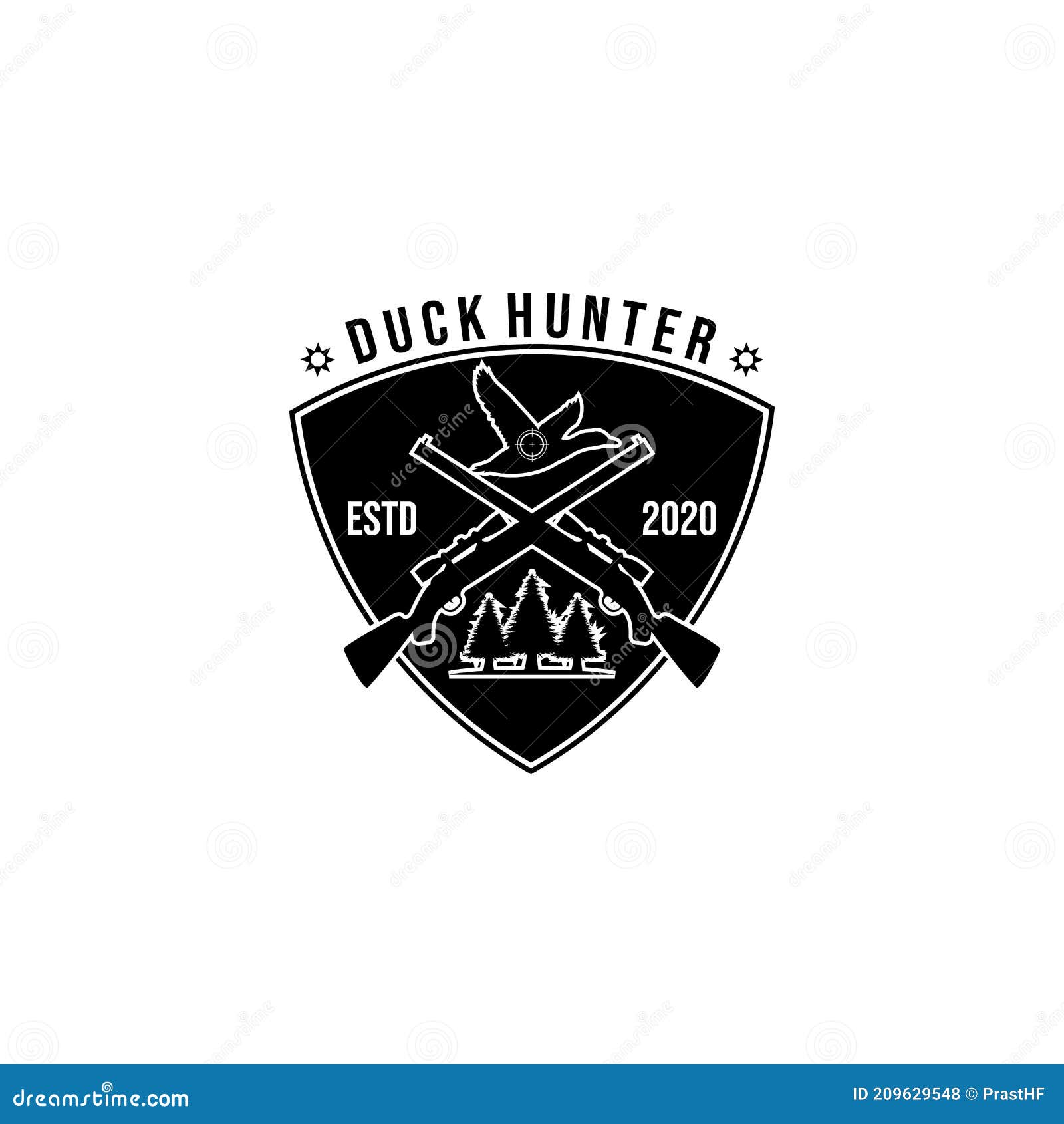 Duck Hunt Logo Shield Emblem Vector Template Illustration Design Stock ...