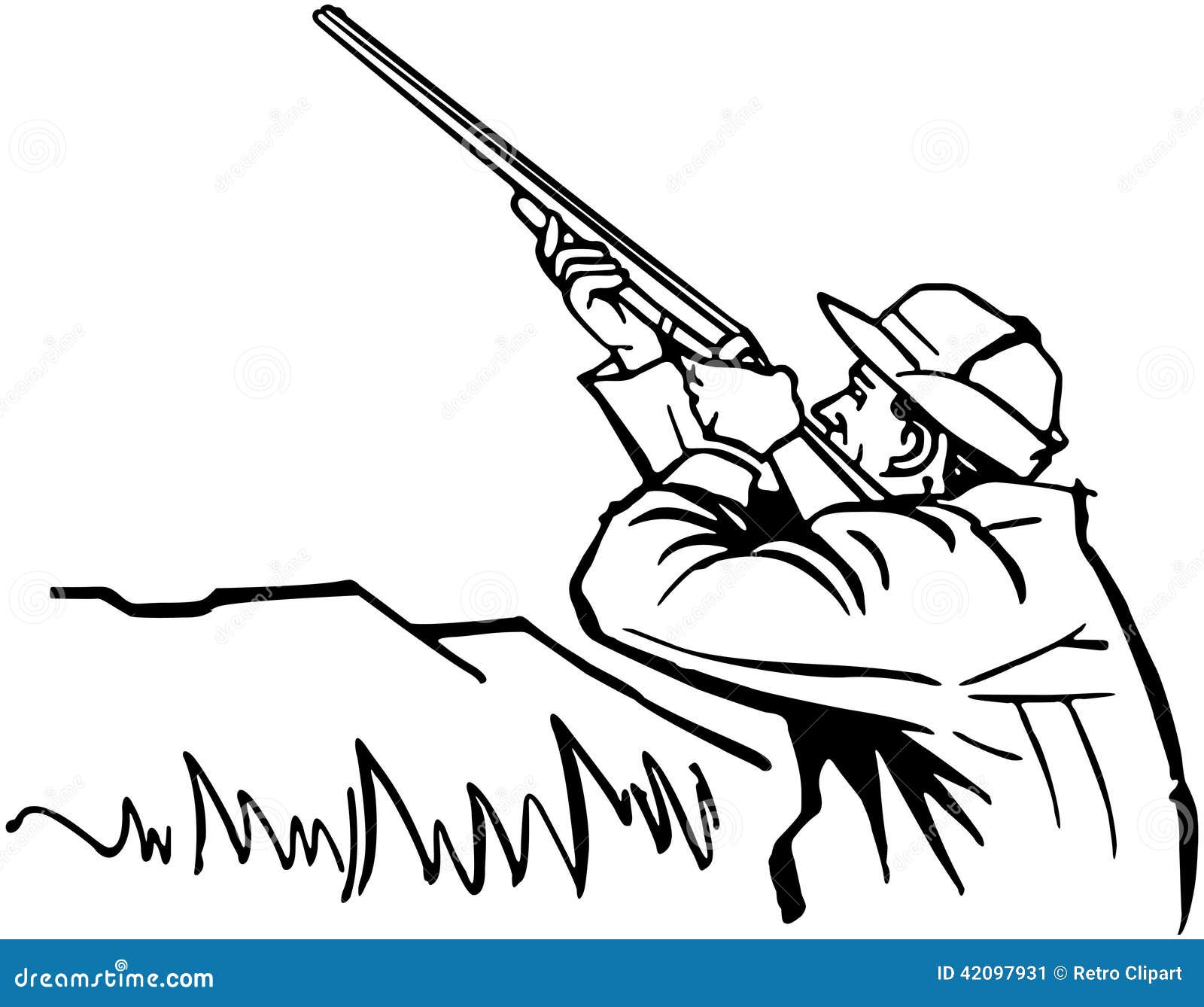 Duck Hunter stock vector. Illustration of vintage, clipart - 42097931