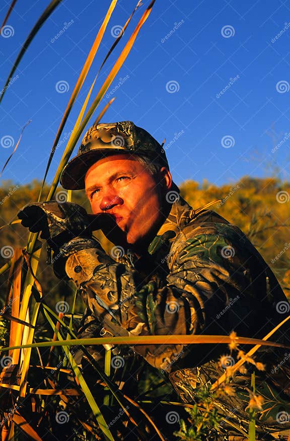 Duck Hunter Calling stock image. Image of birds, waterfowl - 13114425
