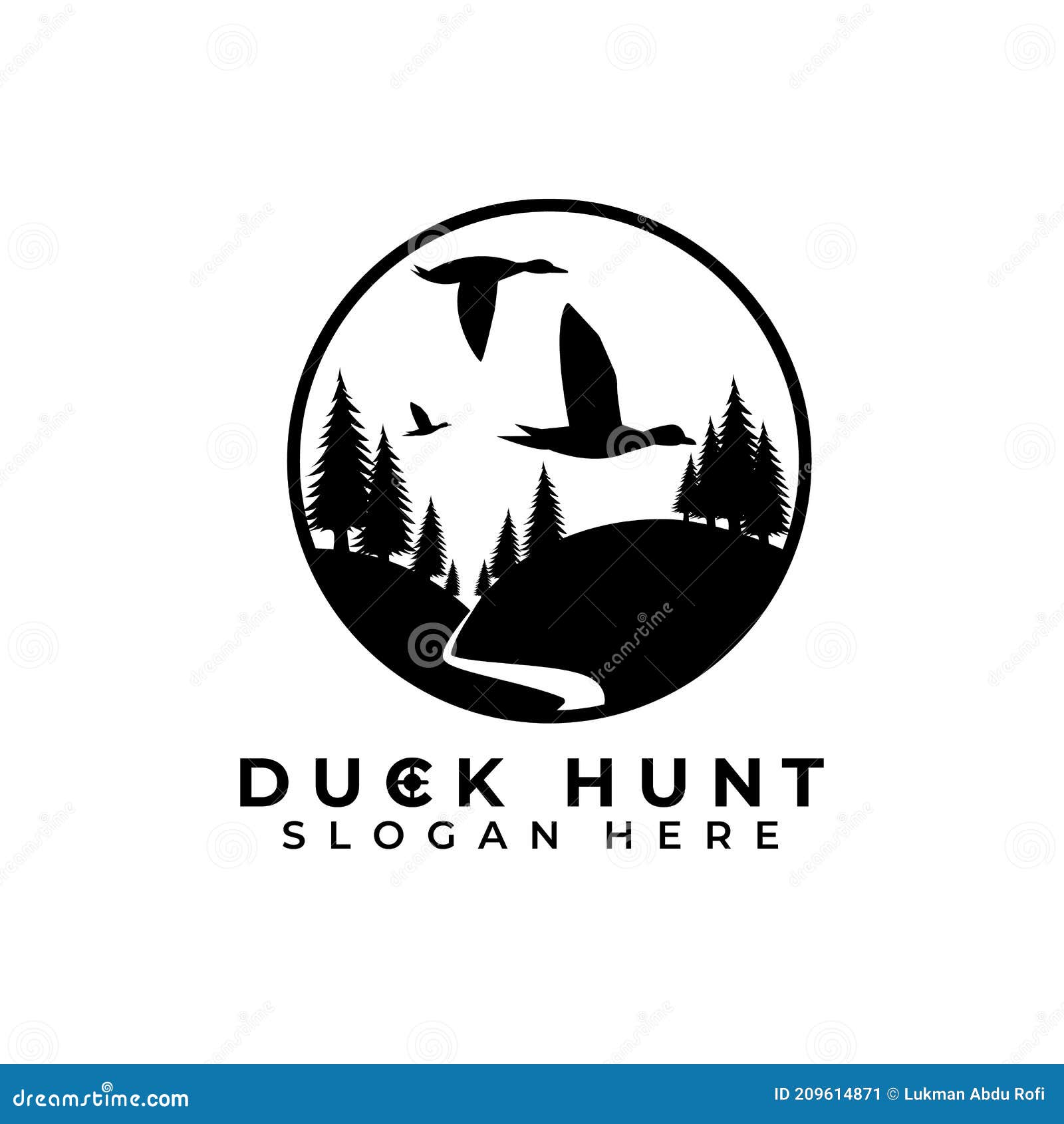 Duck Hunt Logo Vector Template Illustration Design, Duck Hunter Vintage ...