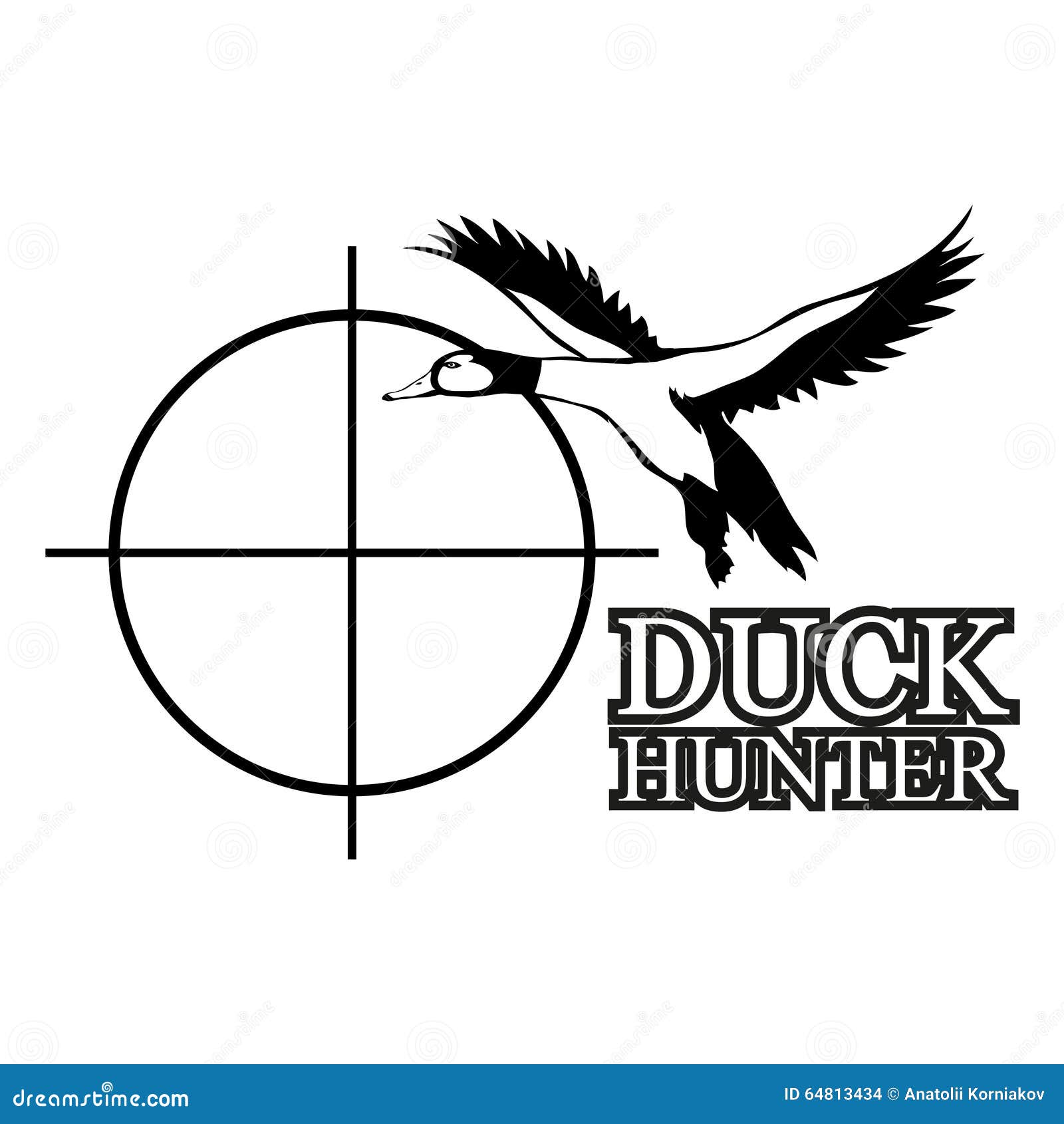 Duck hunting stock vector. Illustration of flat, hunter - 64813434