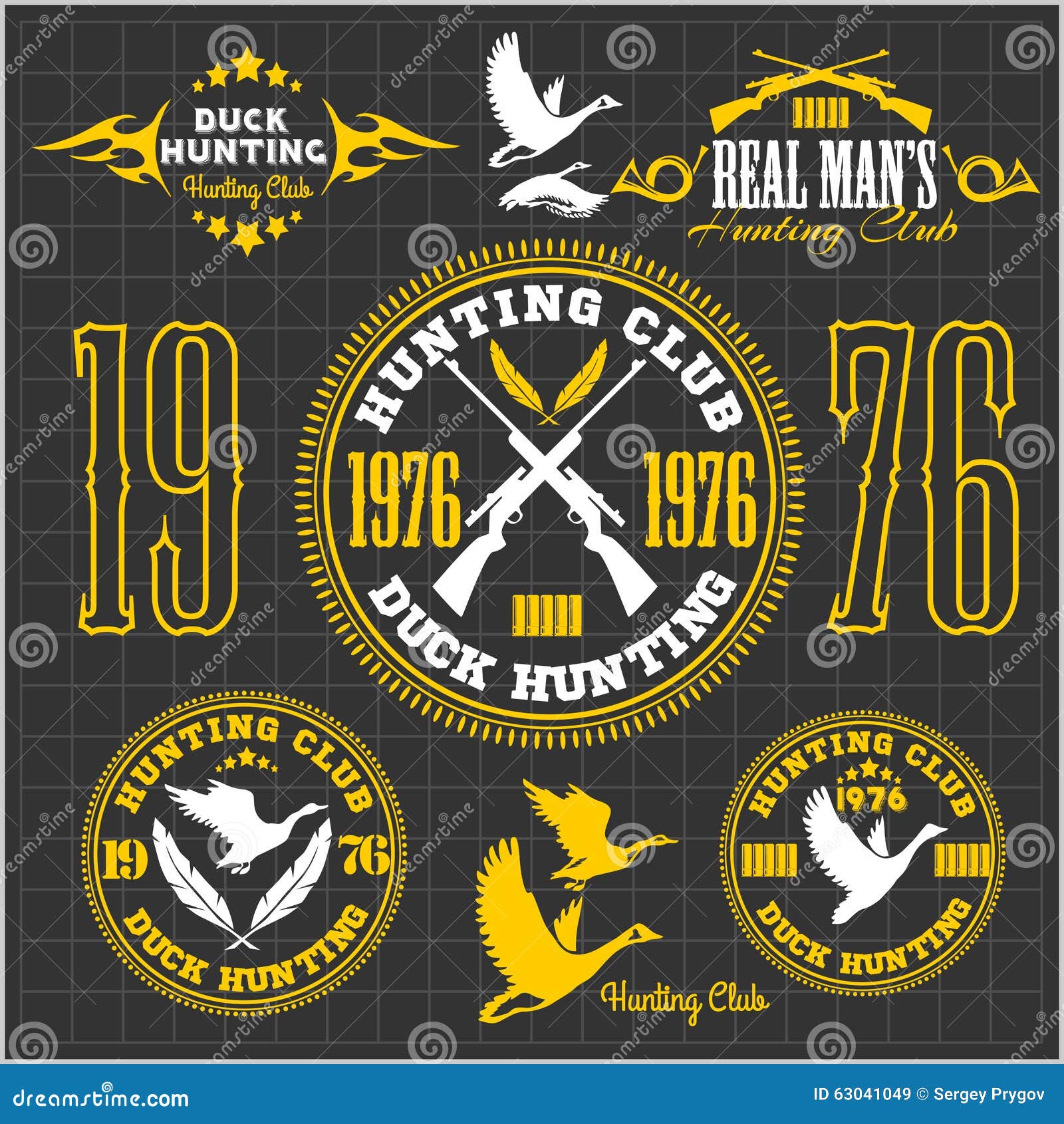 Duck Hunting - Vector Set for Hunting Emblem Stock Vector ...