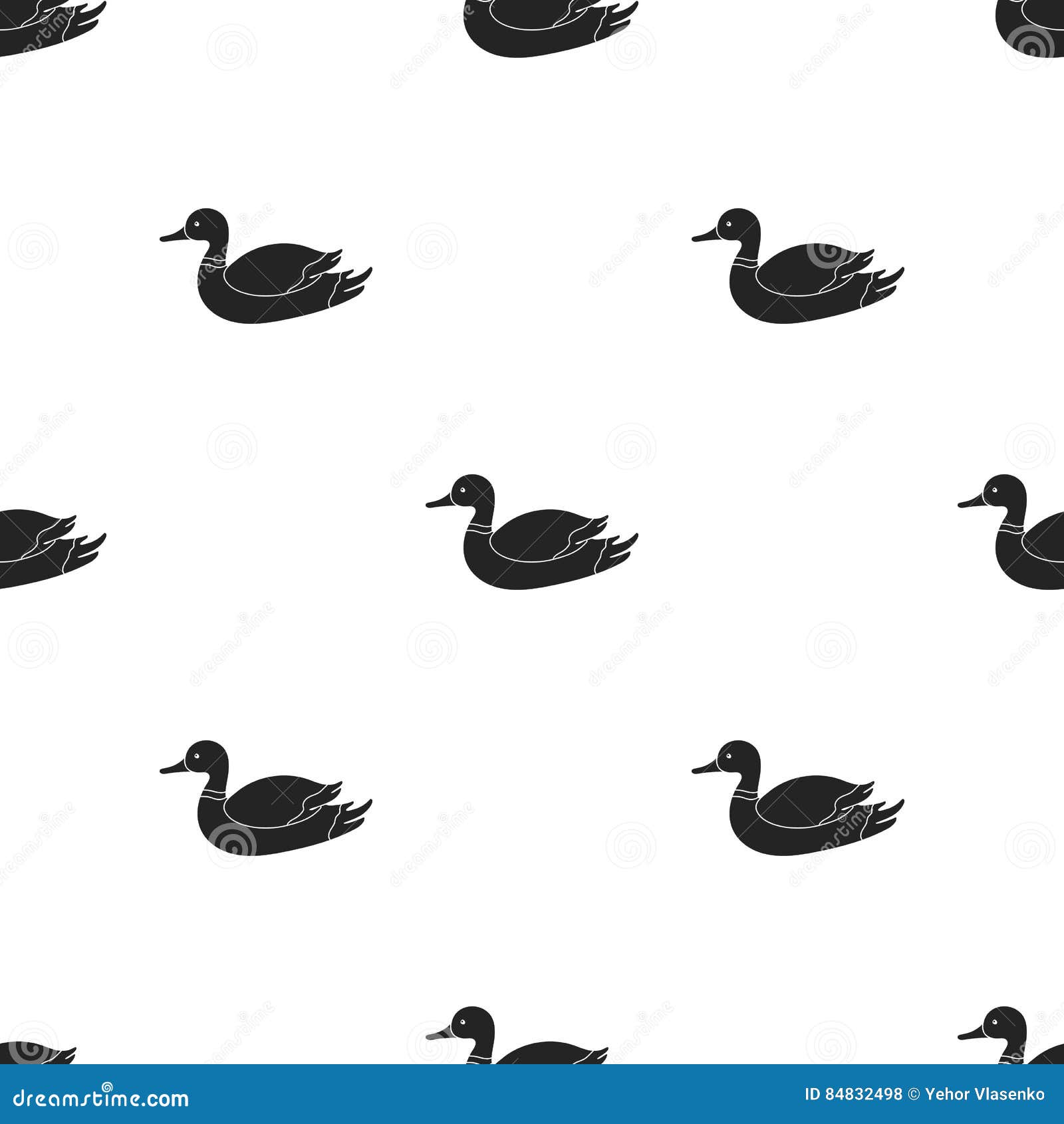 Duck Icon in Black Style Isolated on White Background. Hunting Pattern ...