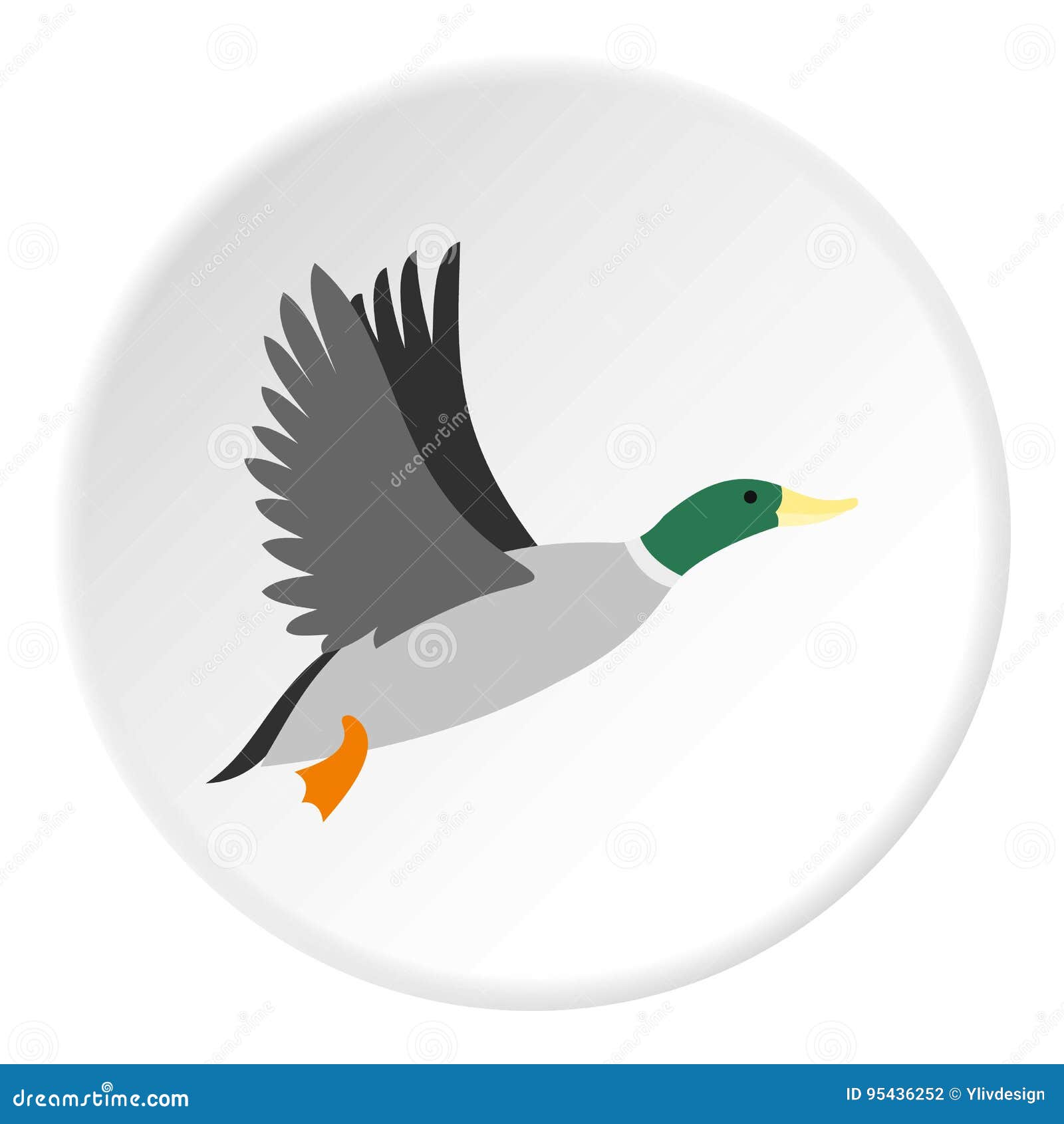 Duck icon circle stock vector. Illustration of goose - 95436252