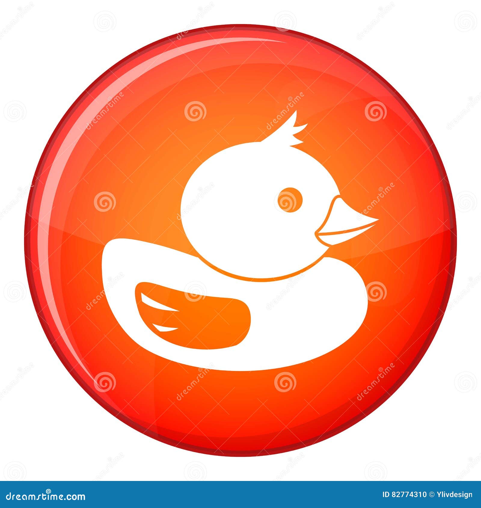 Duck icon, flat style stock vector. Illustration of bubble - 82774310