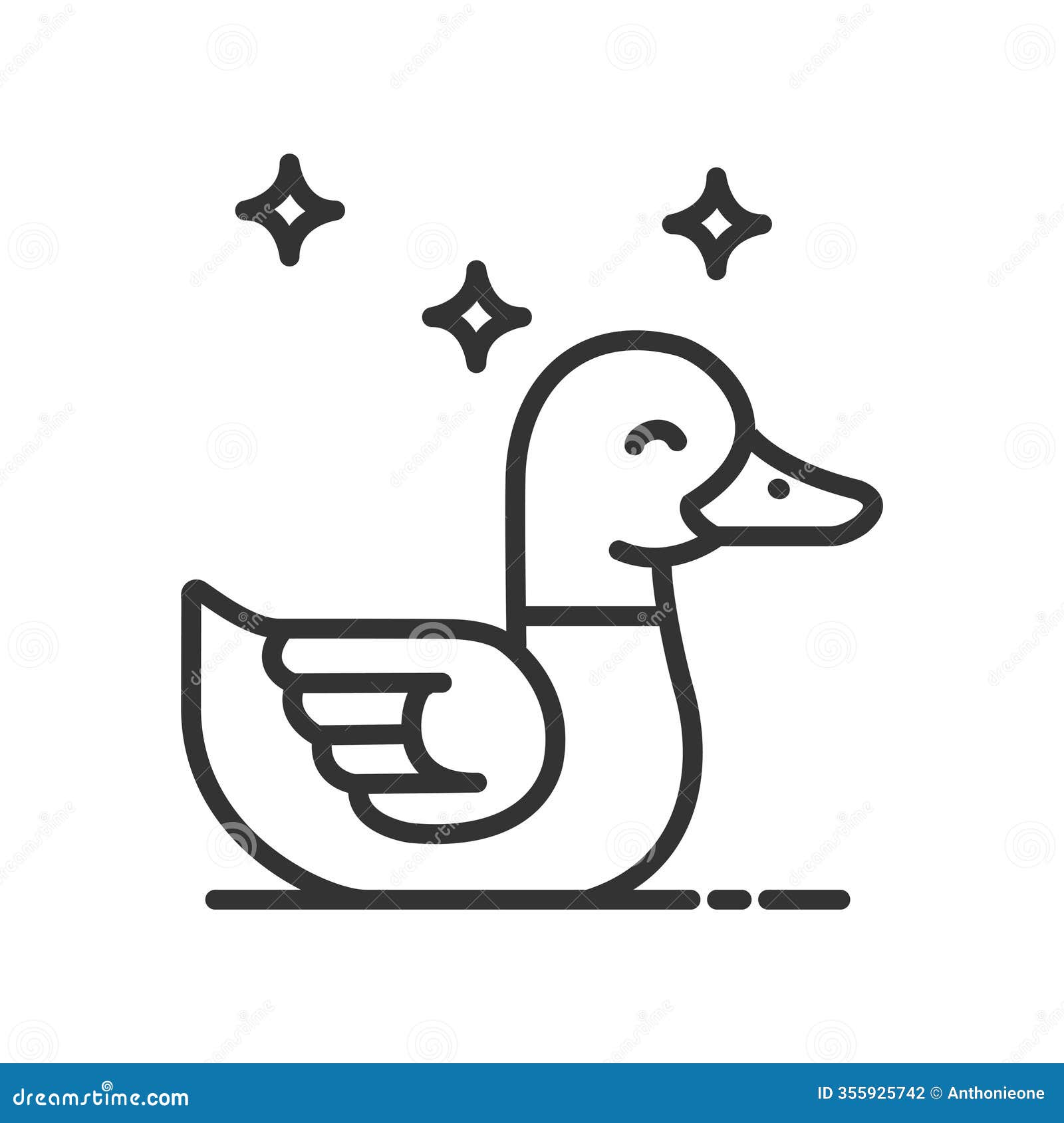 Duck Icon Vector From Children Toys Collection. Thin Line Duck Outline ...