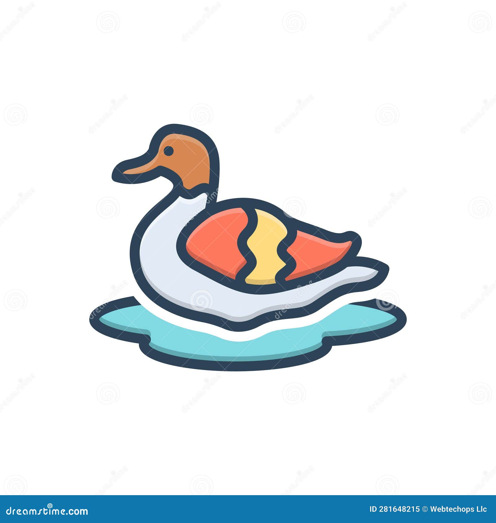 Float Ducky Vector Illustration With Simple Flat Design | CartoonDealer ...
