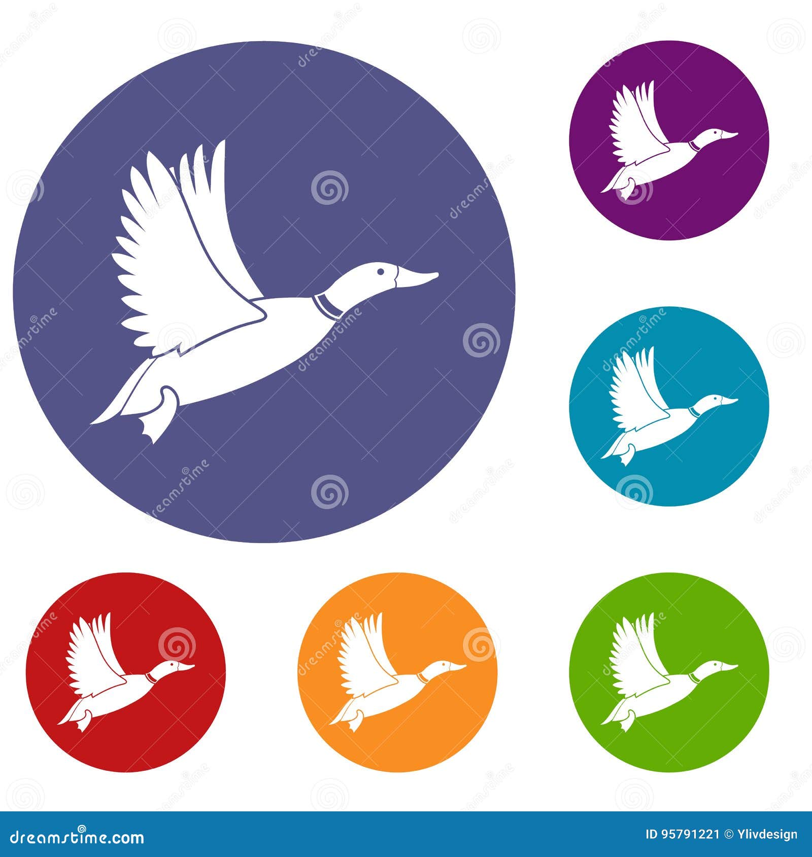 Duck icons set stock vector. Illustration of duck, green - 95791221