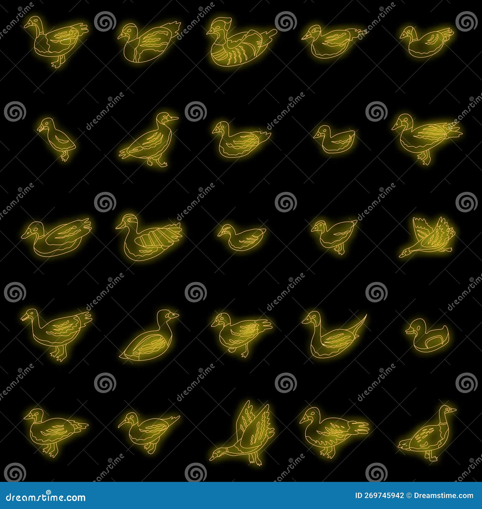 Duck icons set vector neon stock vector. Illustration of canard - 269745942