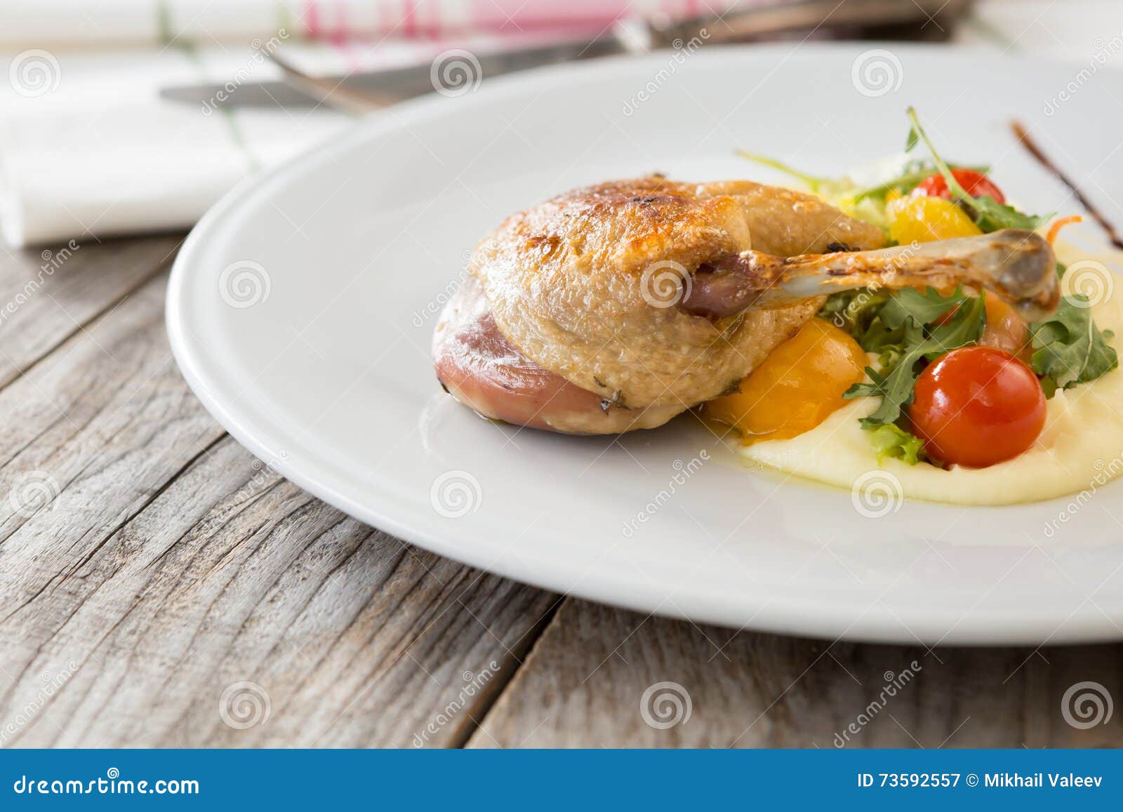 Duck leg confit stock image. Image of roast, food, dish - 73592557