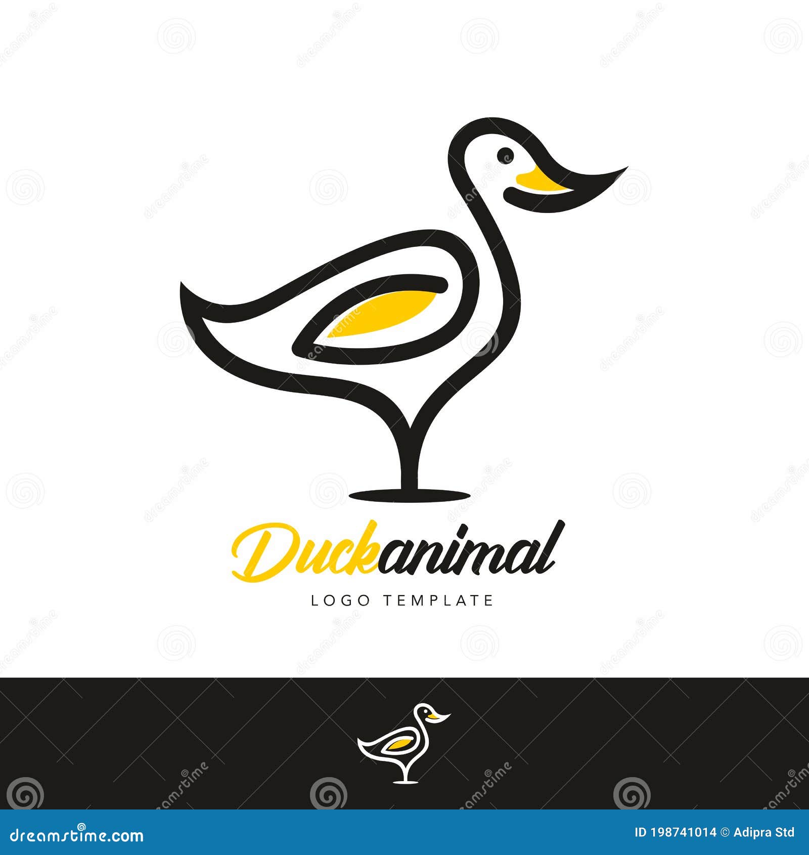 Duck Line Art Vector Logo Template Stock Vector - Illustration of ...