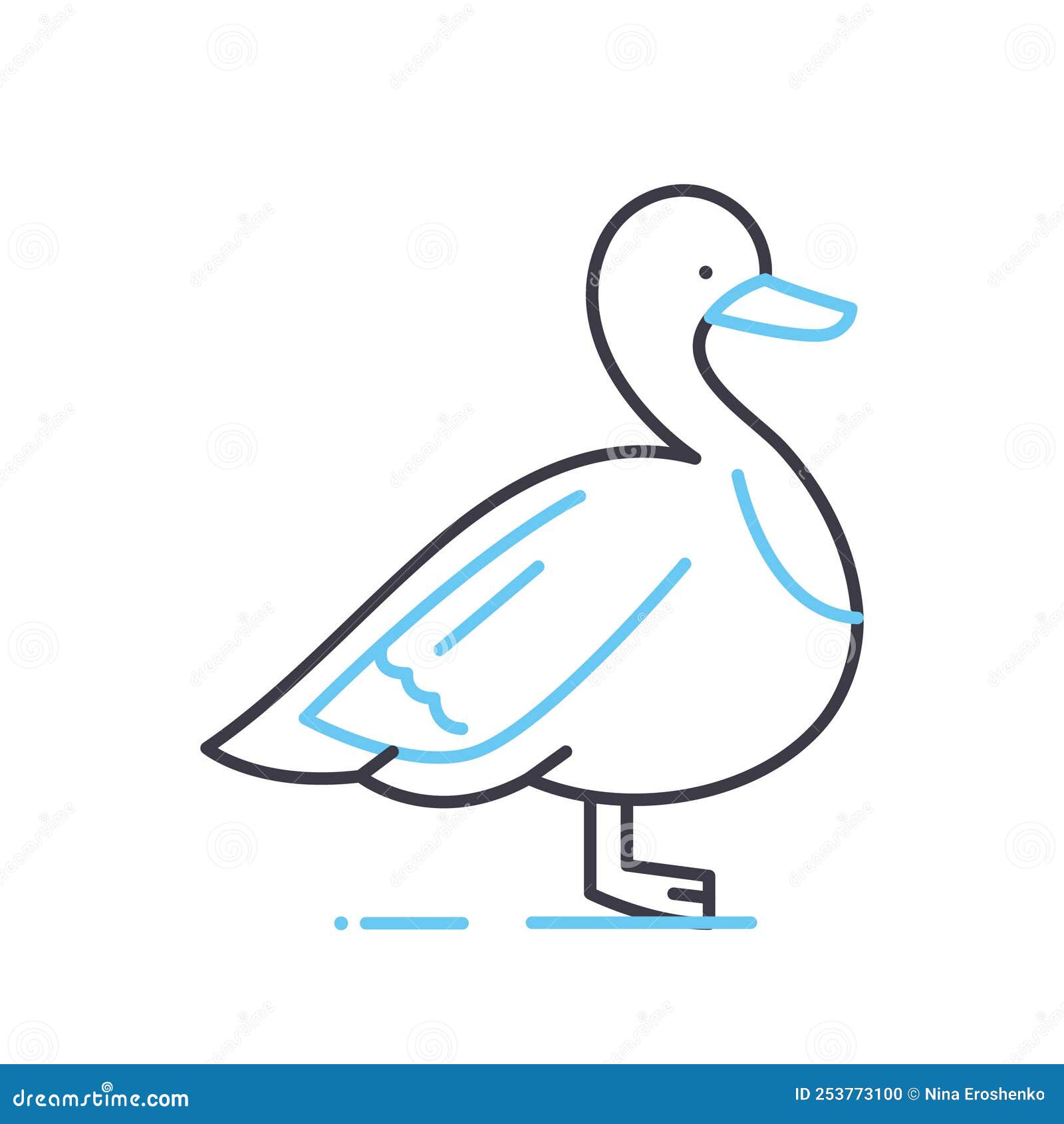 Duck Line Icon, Outline Symbol, Vector Illustration, Concept Sign Stock ...