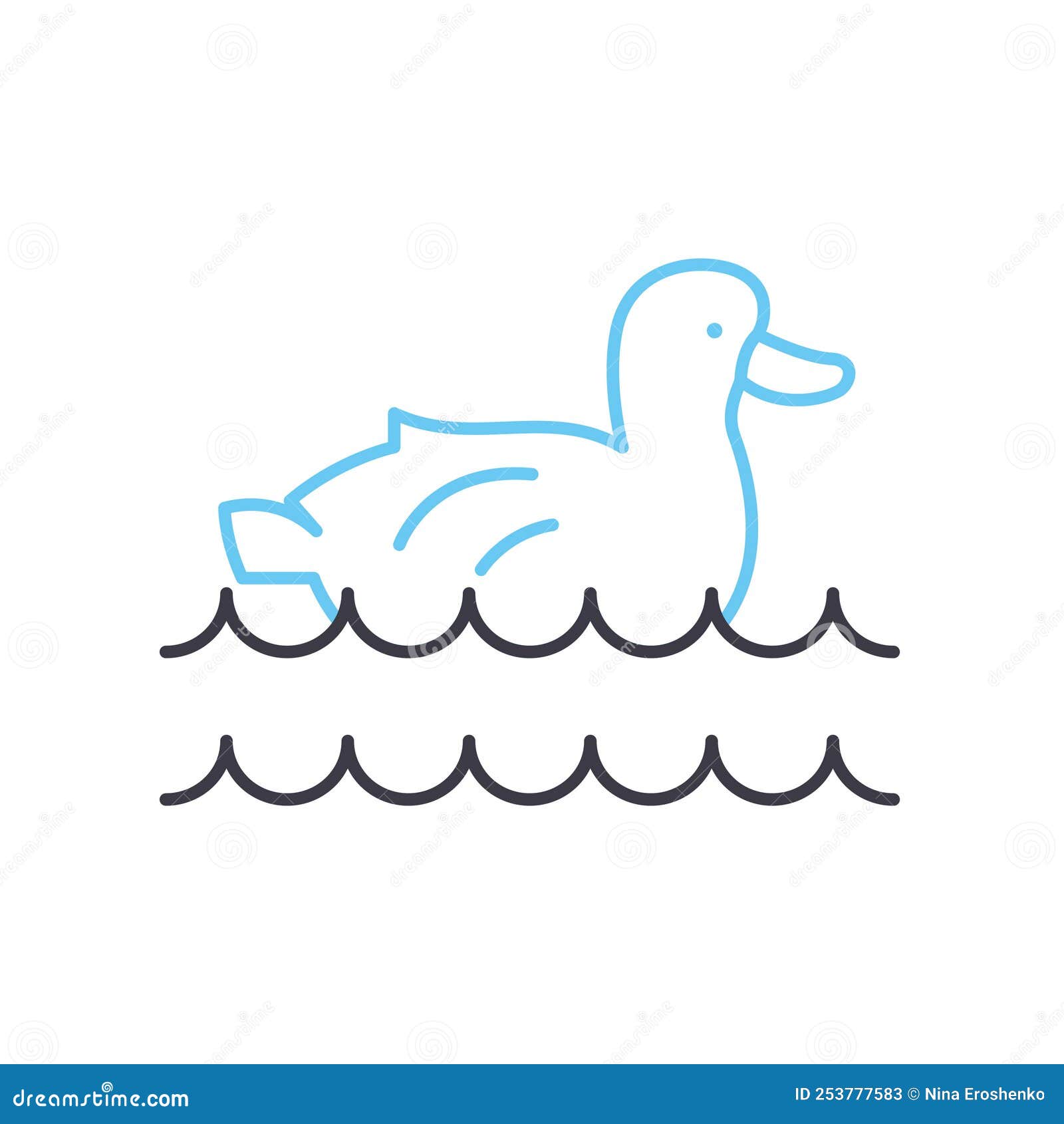 Duck Line Icon, Outline Symbol, Vector Illustration, Concept Sign Stock ...