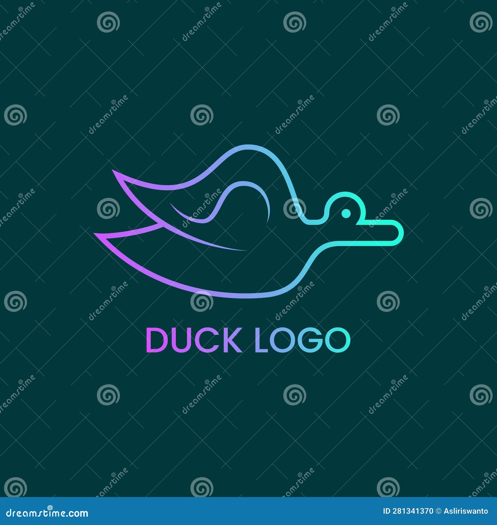 Minimal Duck Line Logo Concept. Gradient, Modern Style, Clean and ...