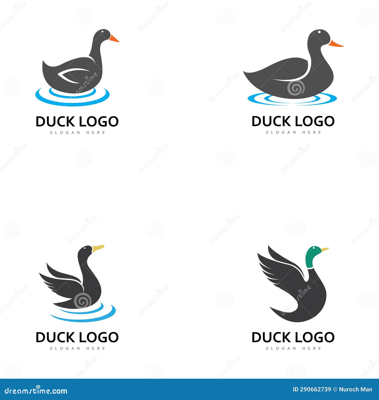 Duck Logo Vector Icon Template Illustration Stock Vector - Illustration ...