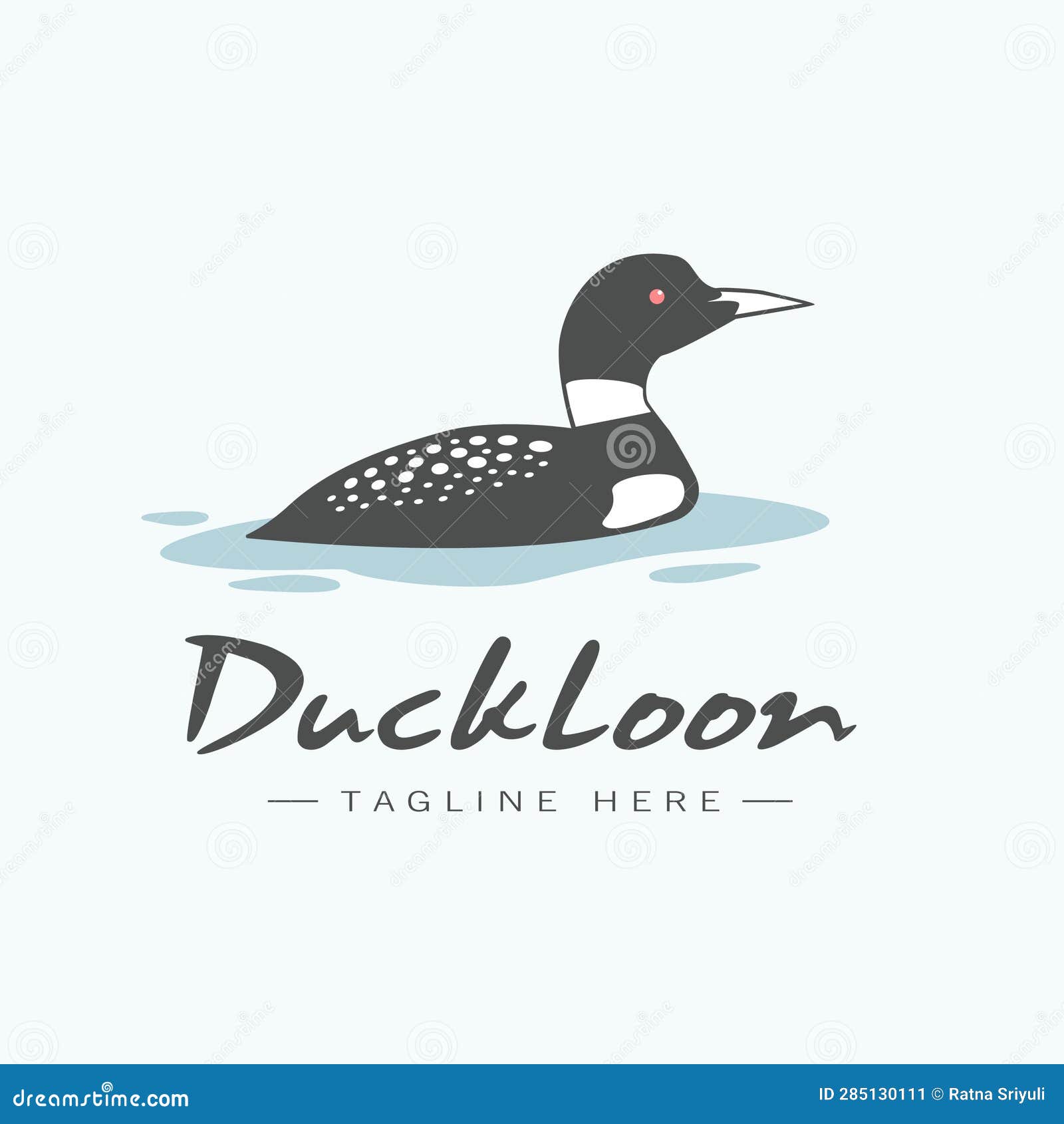 Duck Loon Bird Logo Design Vector Flat Isolated Illustration ...